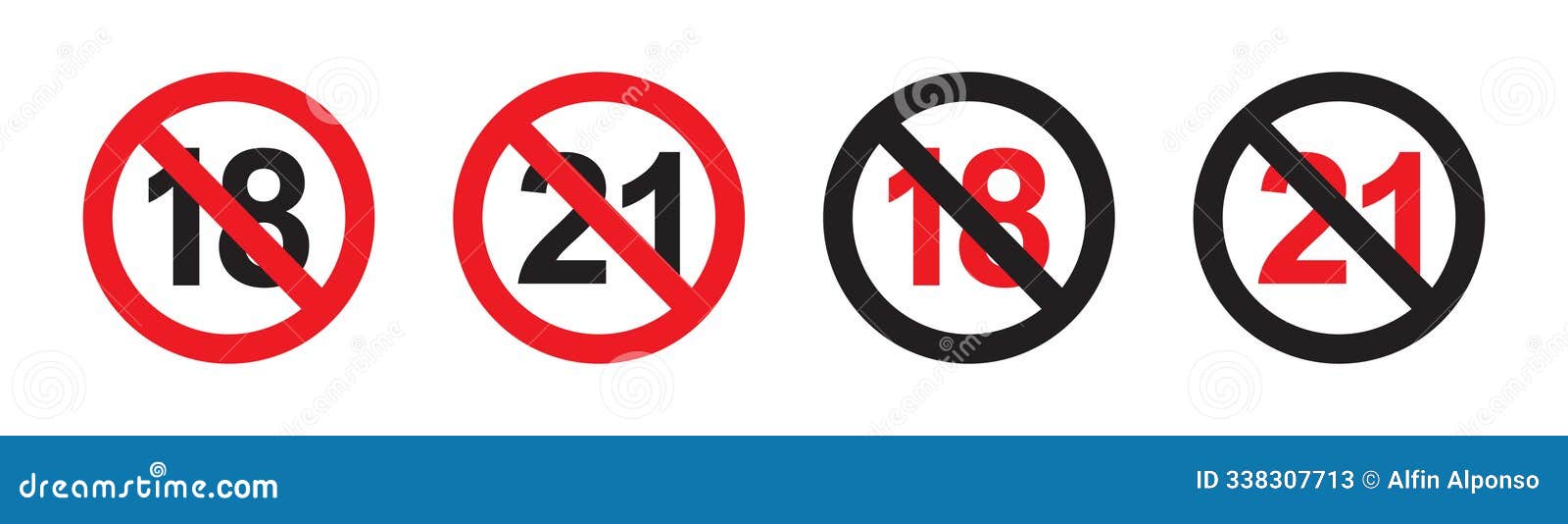 Vector Set of Age Restriction Sign Stock Vector - Illustration of ...