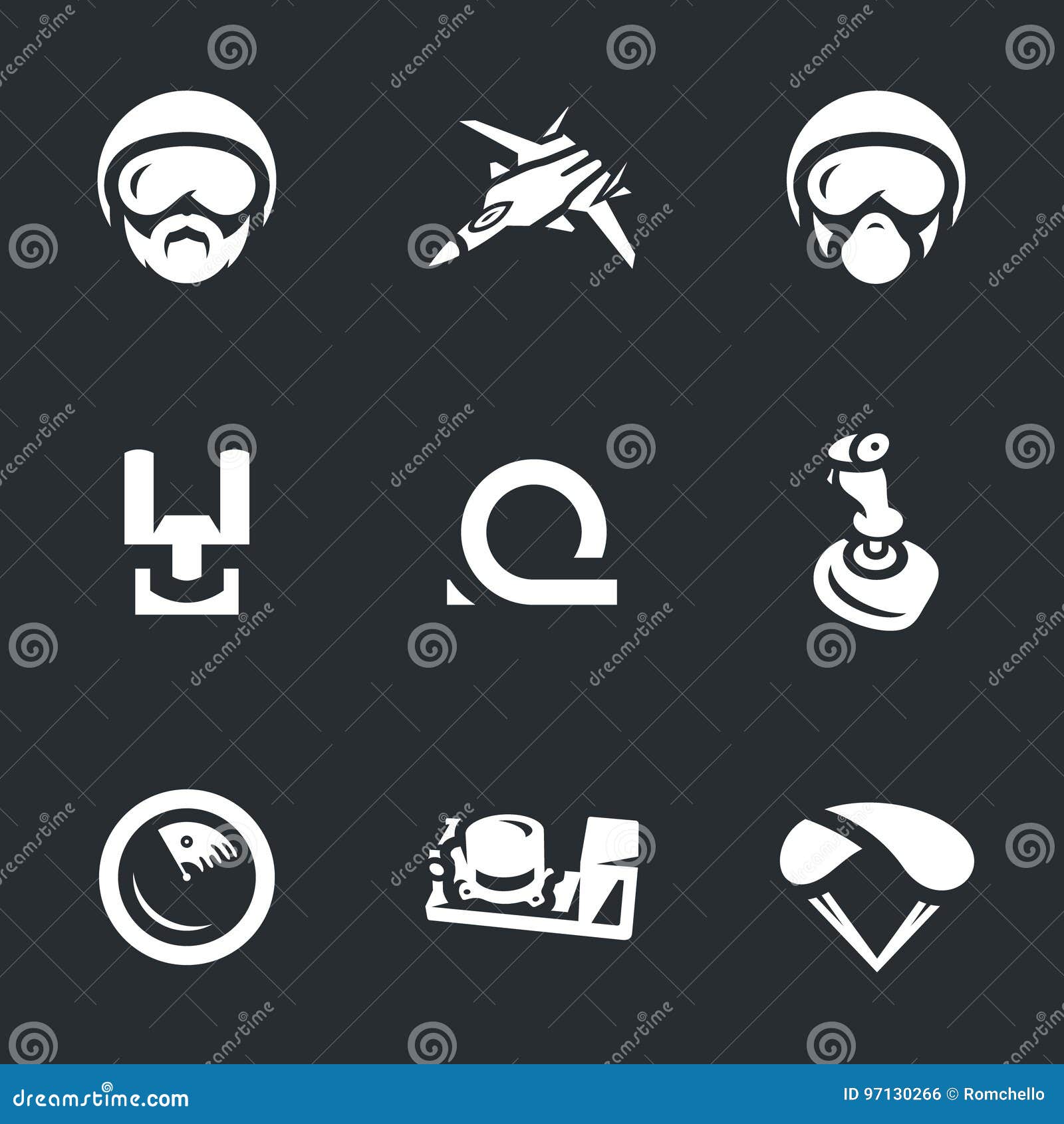 Vector Set of Aircraft Flight Recorder Icons. Stock Vector ...