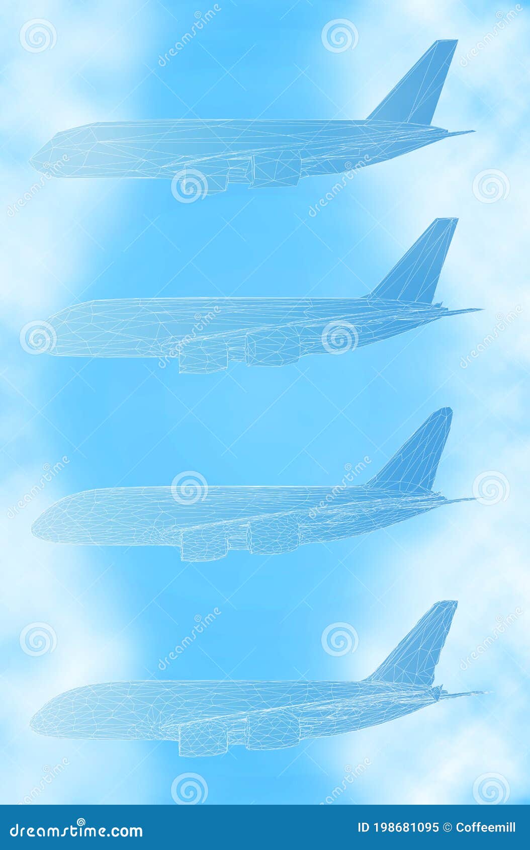 Vector Set of Aircraft from Triangular Segments Stock Vector ...