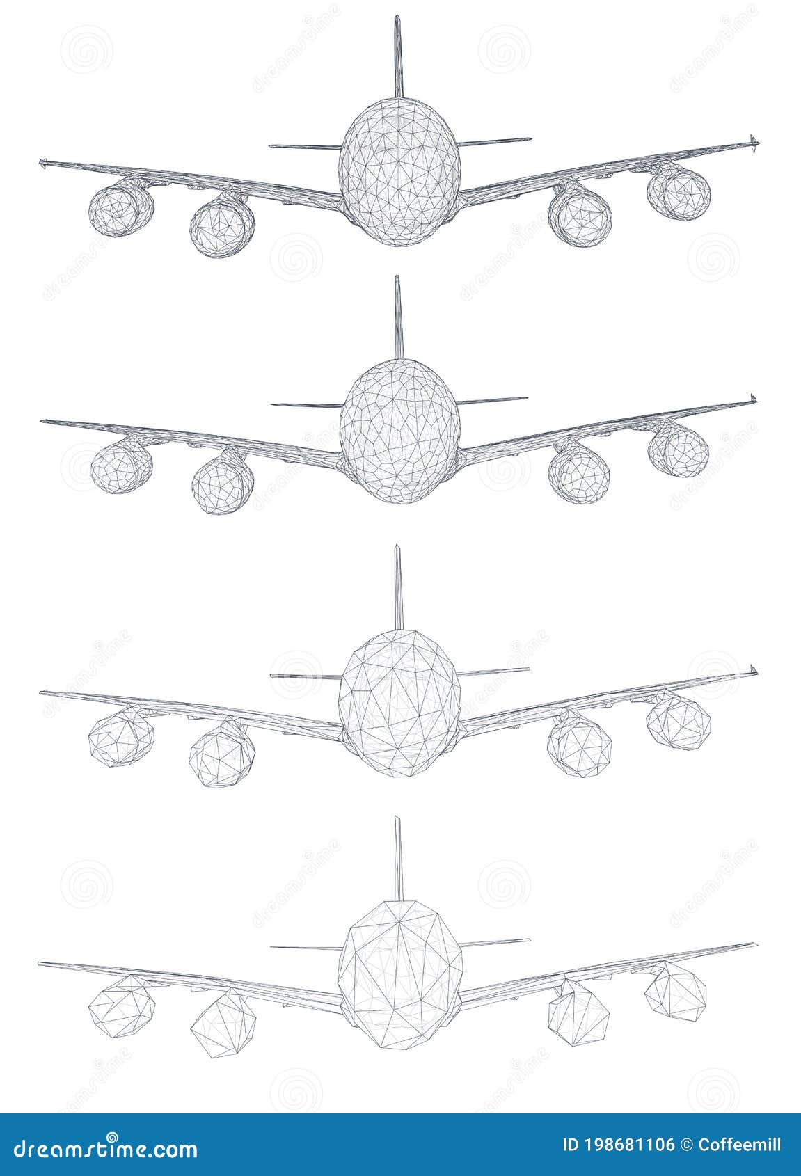 Vector Set of Aircraft from Triangular Segments Stock Vector ...