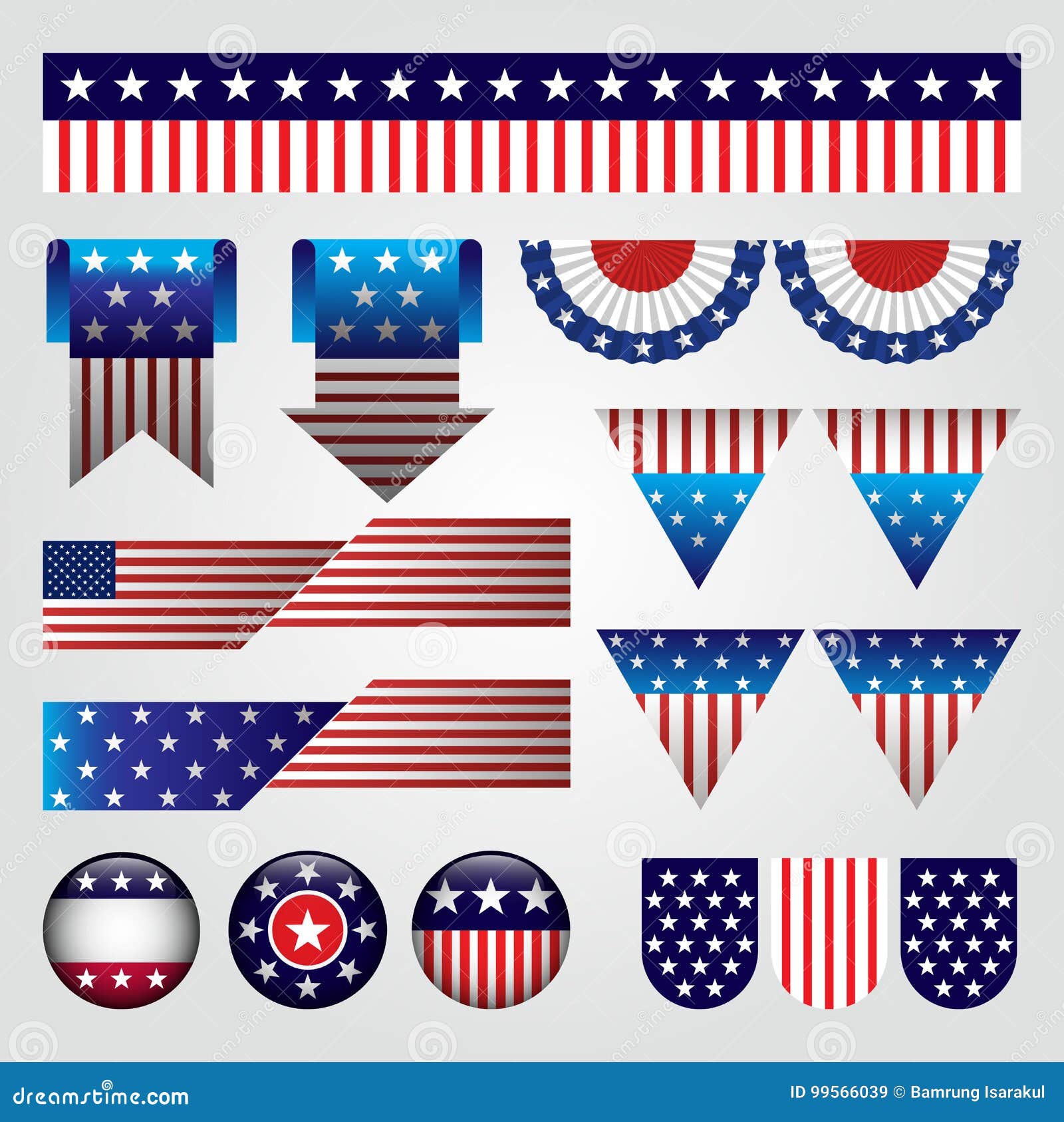 Vector Set of American Banners Stock Vector - Illustration of politics ...