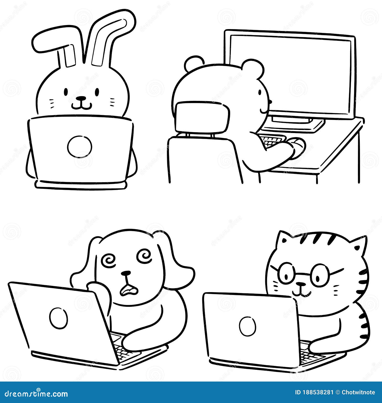 Vector Set of Animal Office Worker Stock Vector - Illustration of ...