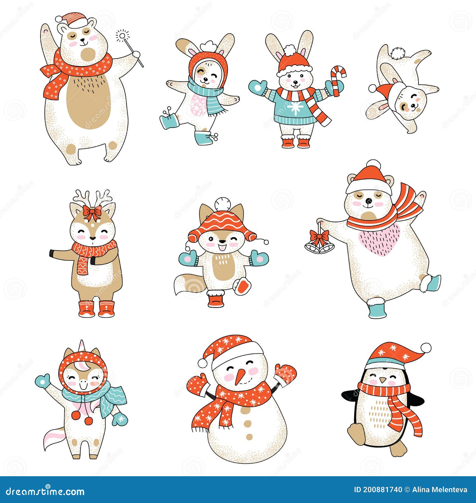 Vector Set of Animals Characters in Clothes Stock Vector - Illustration ...