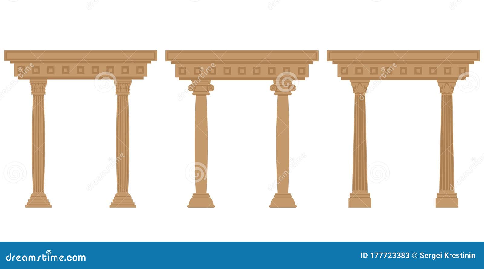 Vector Set of Antique Arches. Stock Vector - Illustration of ...