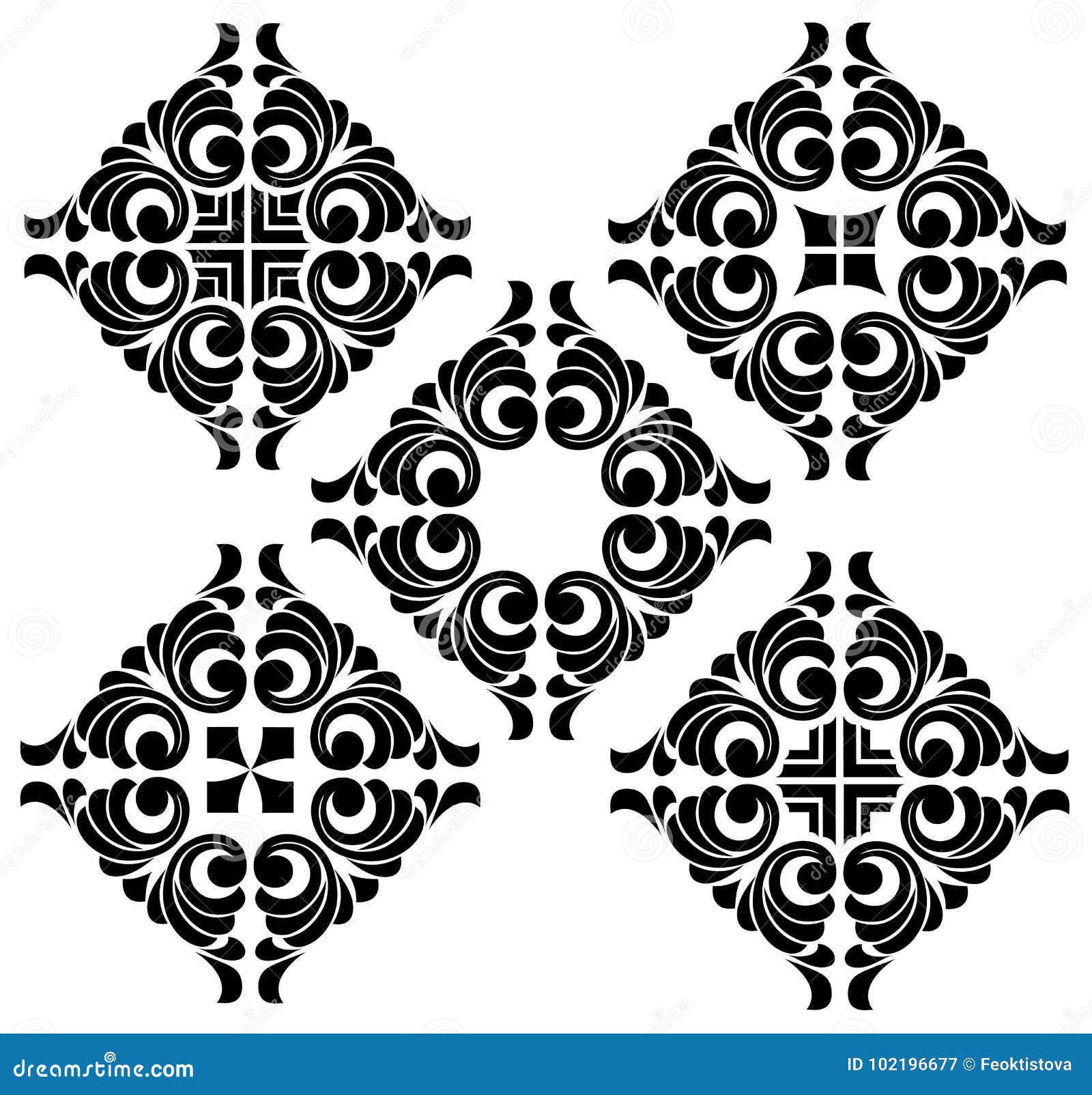 Vector Set of Arabic Ornaments Stock Illustration - Illustration of ...
