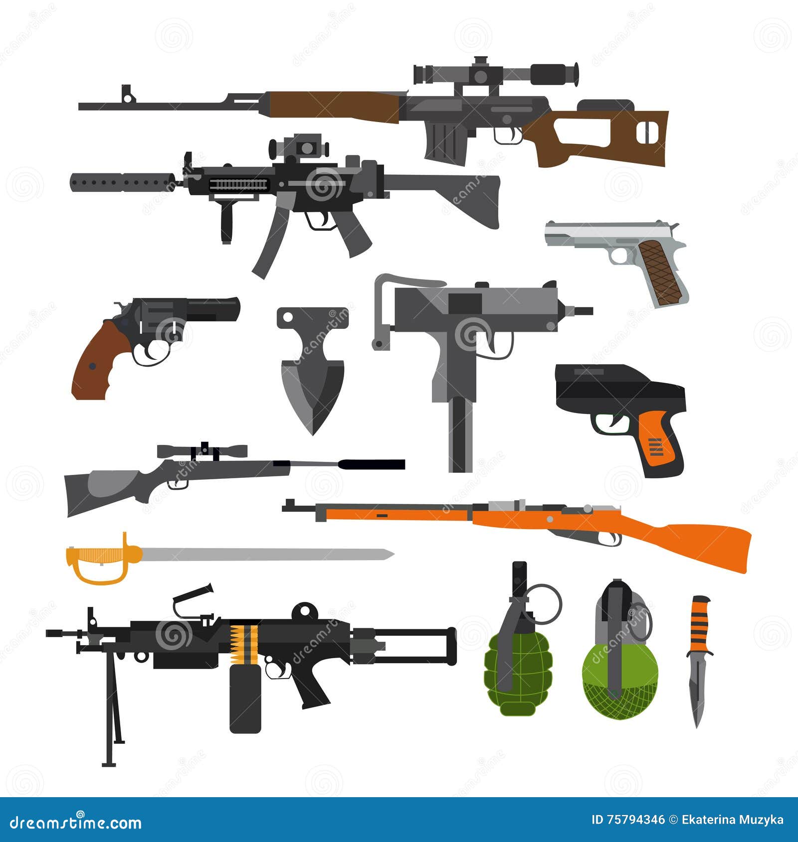 Combat Weapons Stock Illustrations – 2,897 Combat Weapons Stock ...