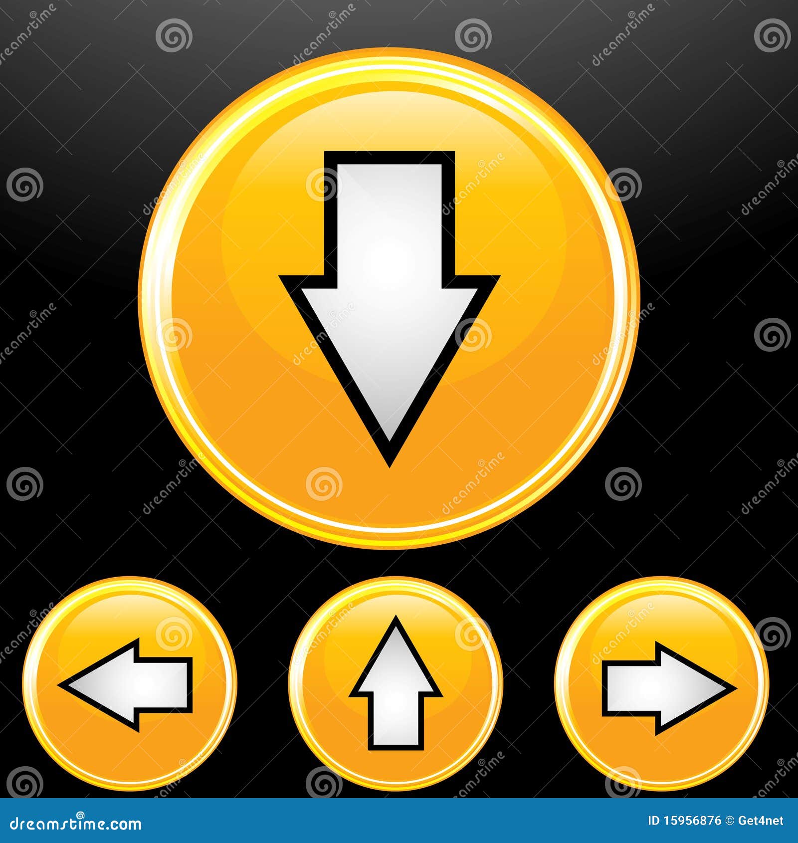 Vector set of arrow button stock illustration. Illustration of mark ...