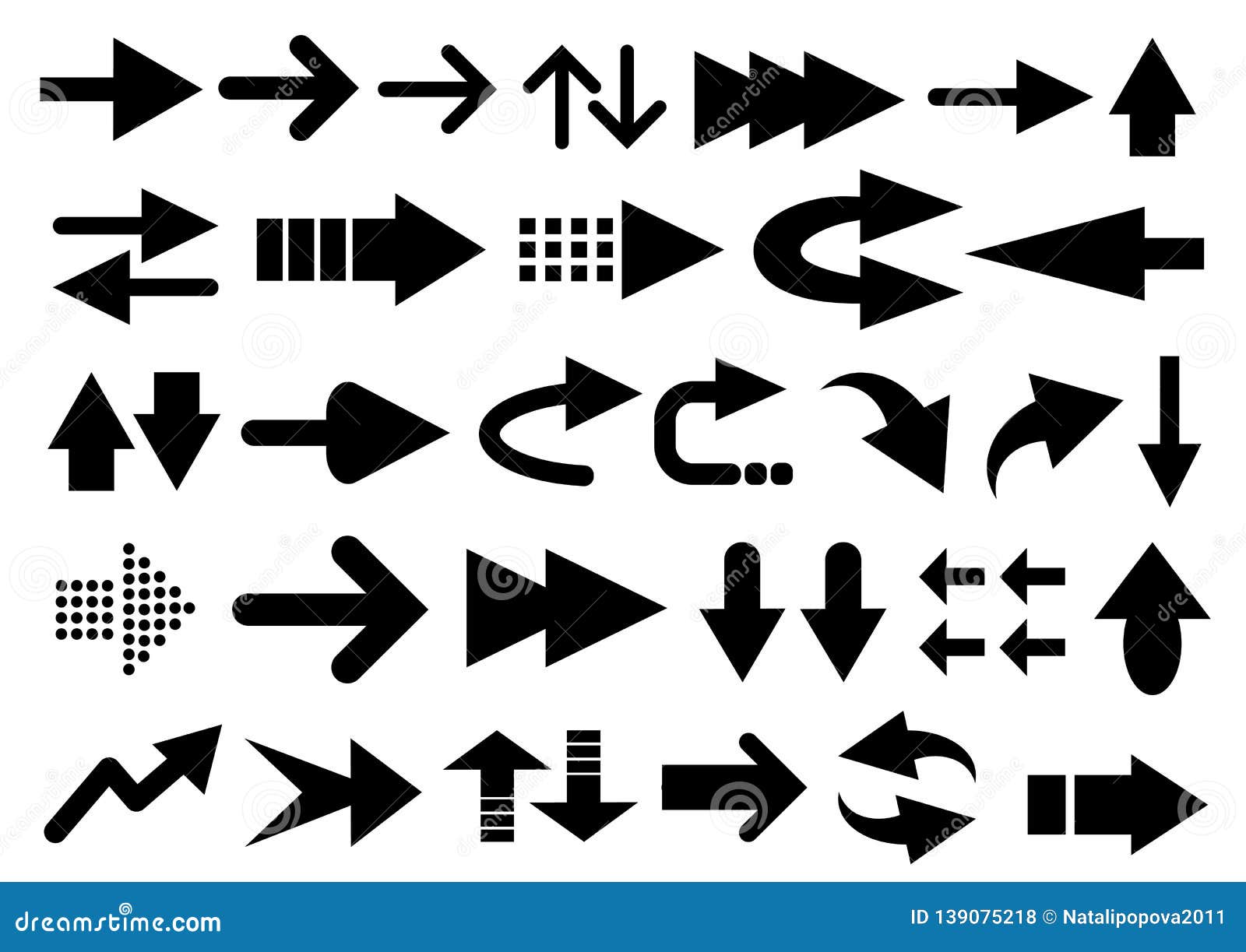 Vector Set of Arrow Shapes Isolated on White Stock Vector ... Vector Set of Arrow Shapes Isolated on White Stock Vector ...
