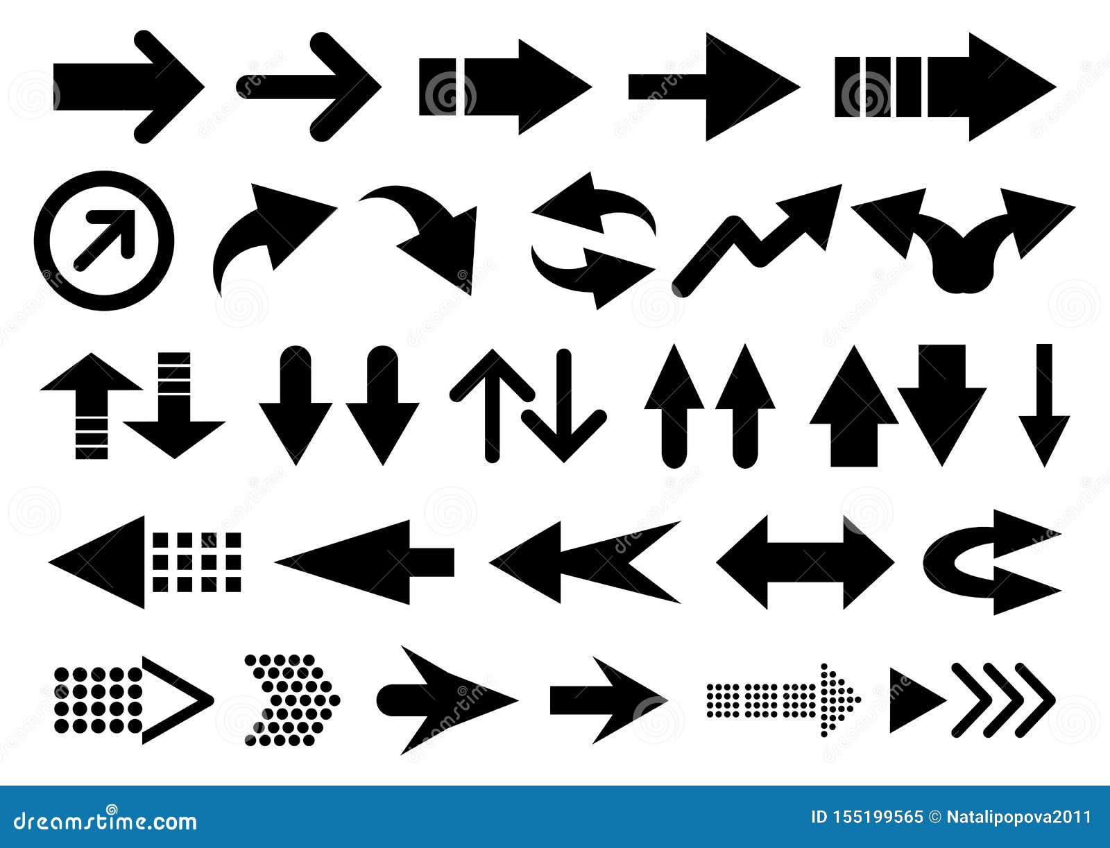 Vector Set of Arrow Shapes Isolated on White Stock Vector ...