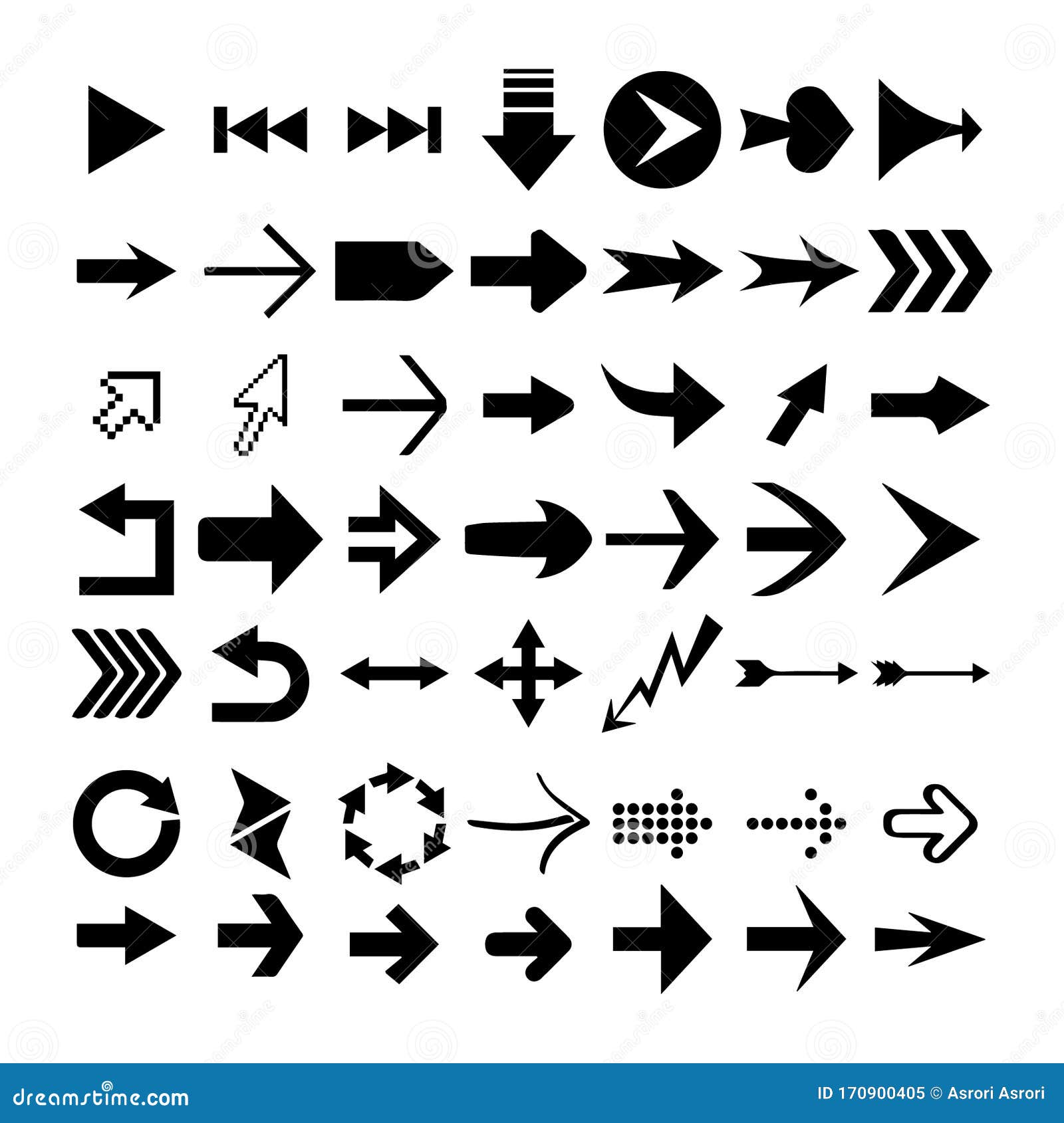 Black shapes Arrow vector. stock vector. Illustration of isolated ... Black shapes Arrow vector. stock vector. Illustration of isolated ...