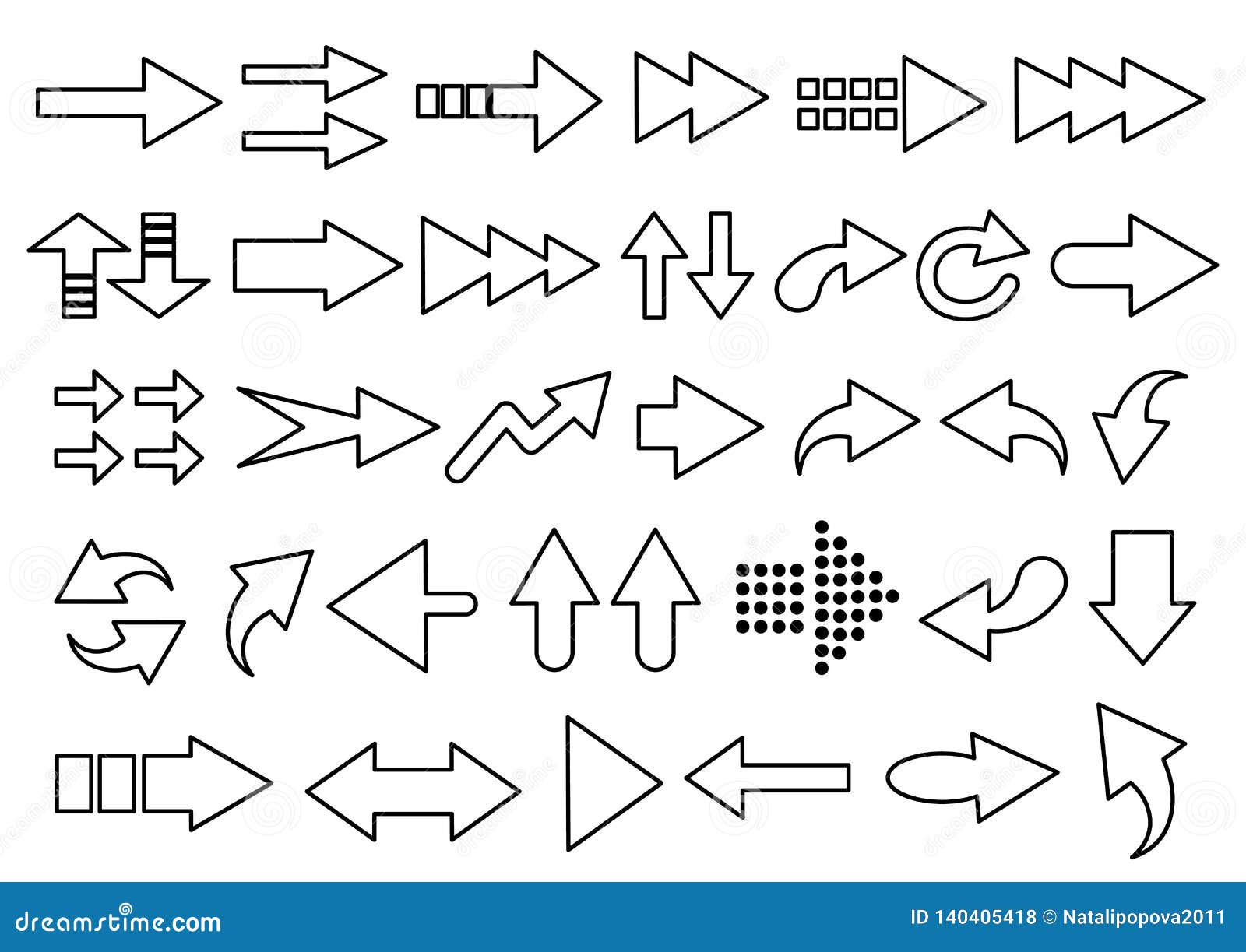 Vector Set of Arrow Shapes Isolated on White Stock Vector ... Vector Set of Arrow Shapes Isolated on White Stock Vector ...