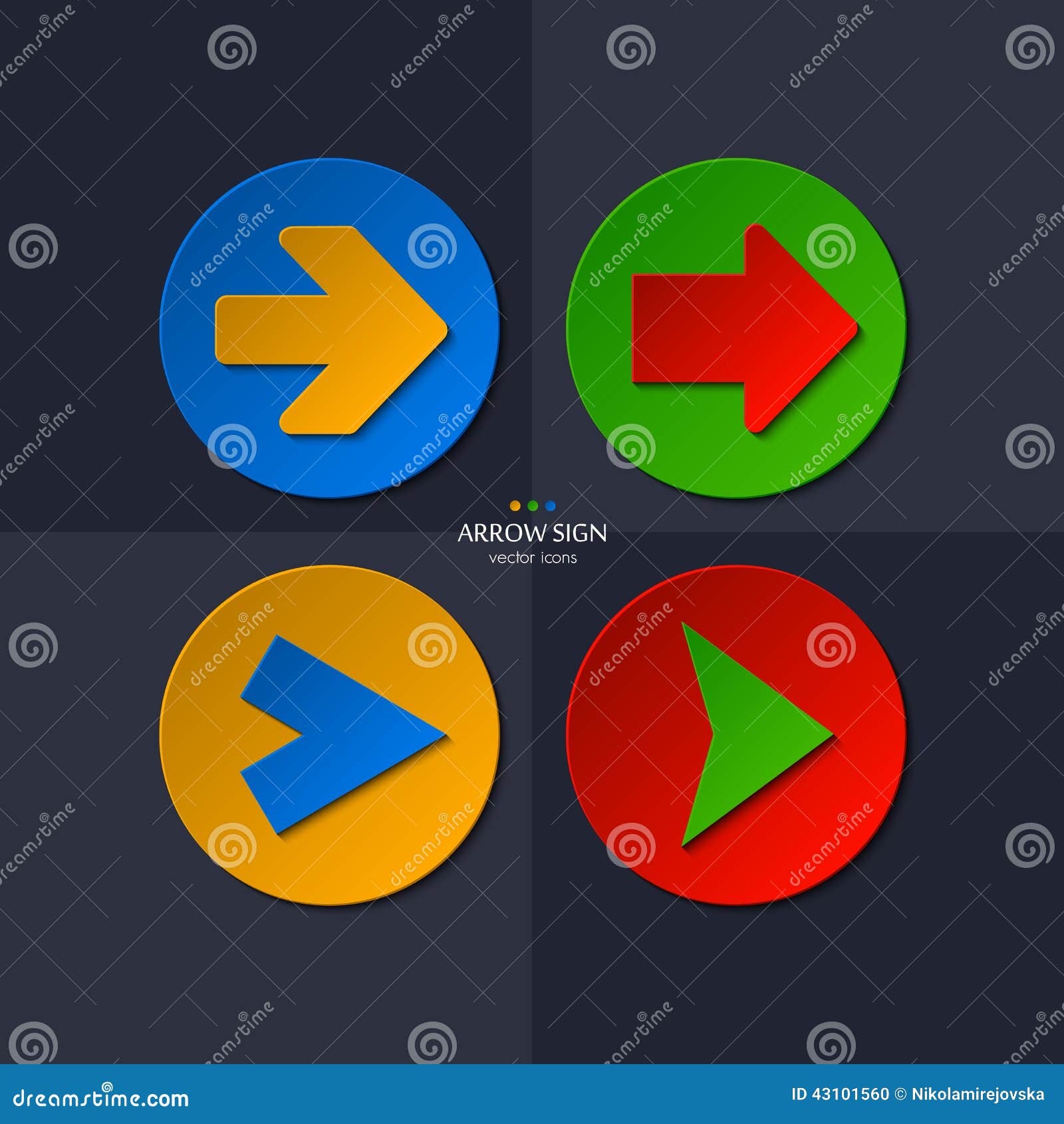 Vector set of arrow signs. stock vector. Illustration of designator ...