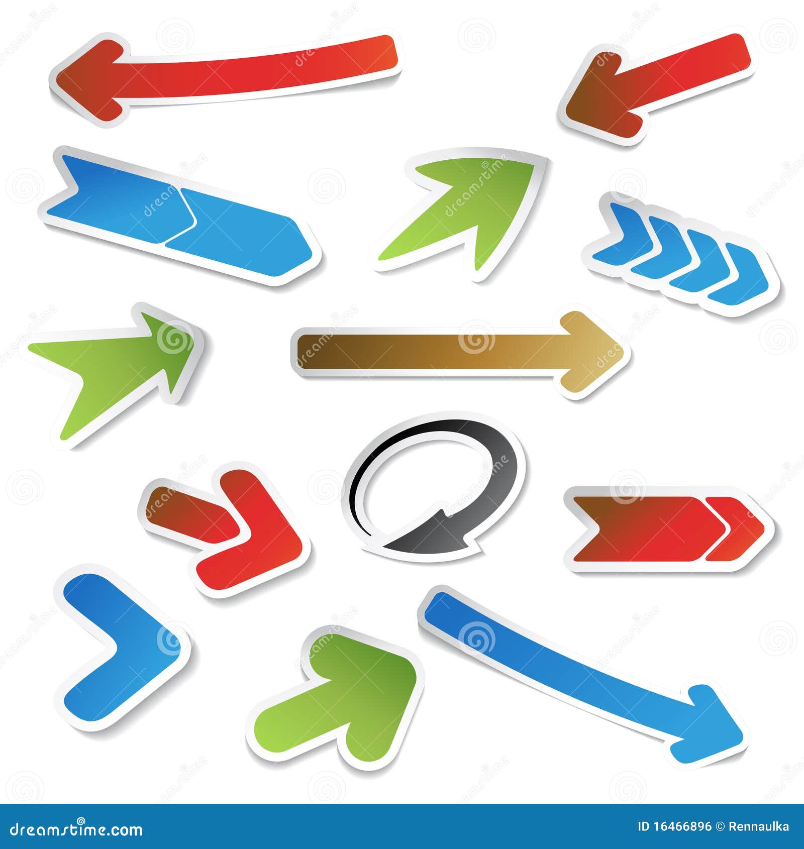 Vector Set of Arrow Stickers Stock Vector - Illustration of direction ...