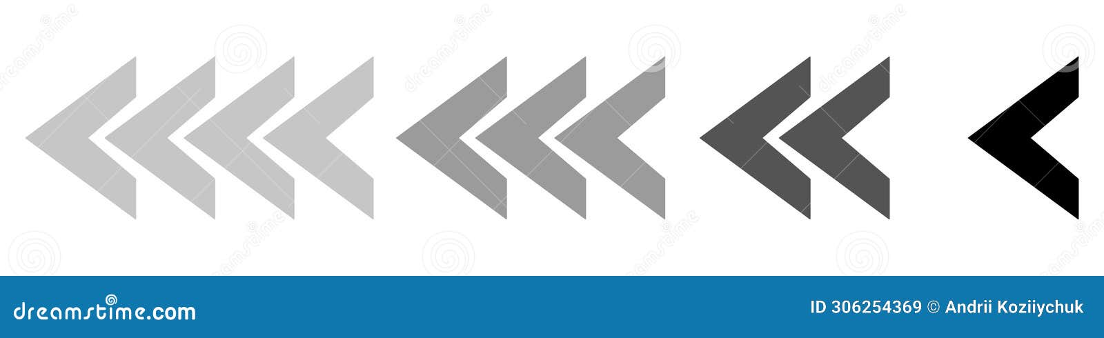 Vector Set of Arrows. Arrows Pointing To the Left Isolated on White ...