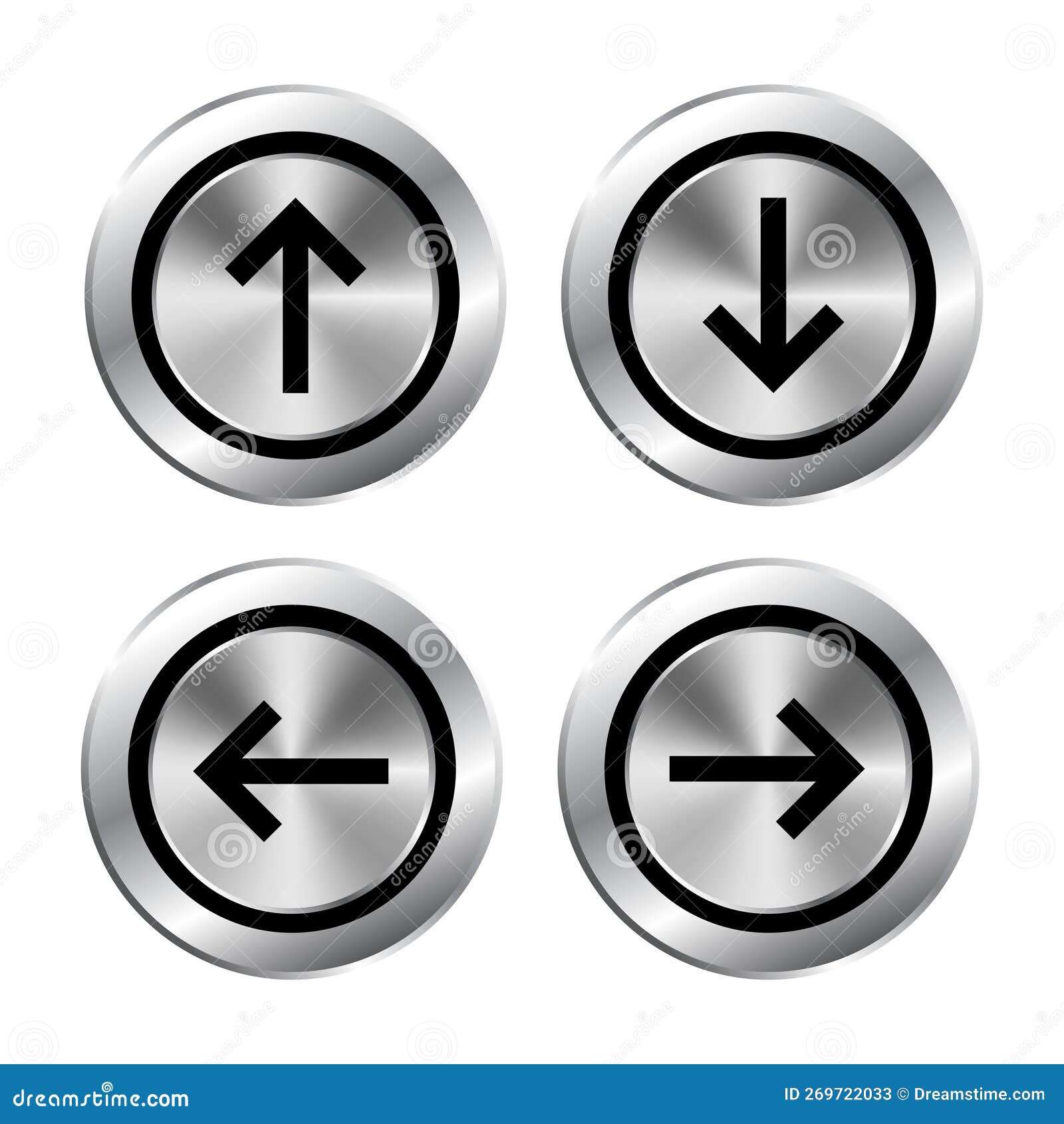 Vector Set of Arrows Buttons. Silver Buttons Stock Illustration ...