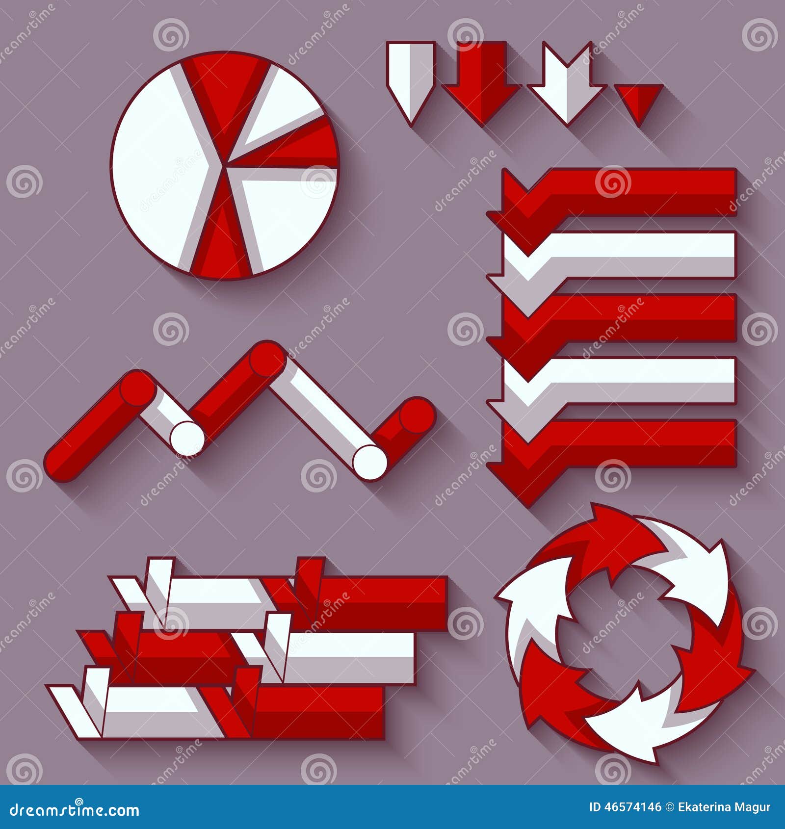 Vector Set of Arrows and Diagram for Infographic Stock Vector ...