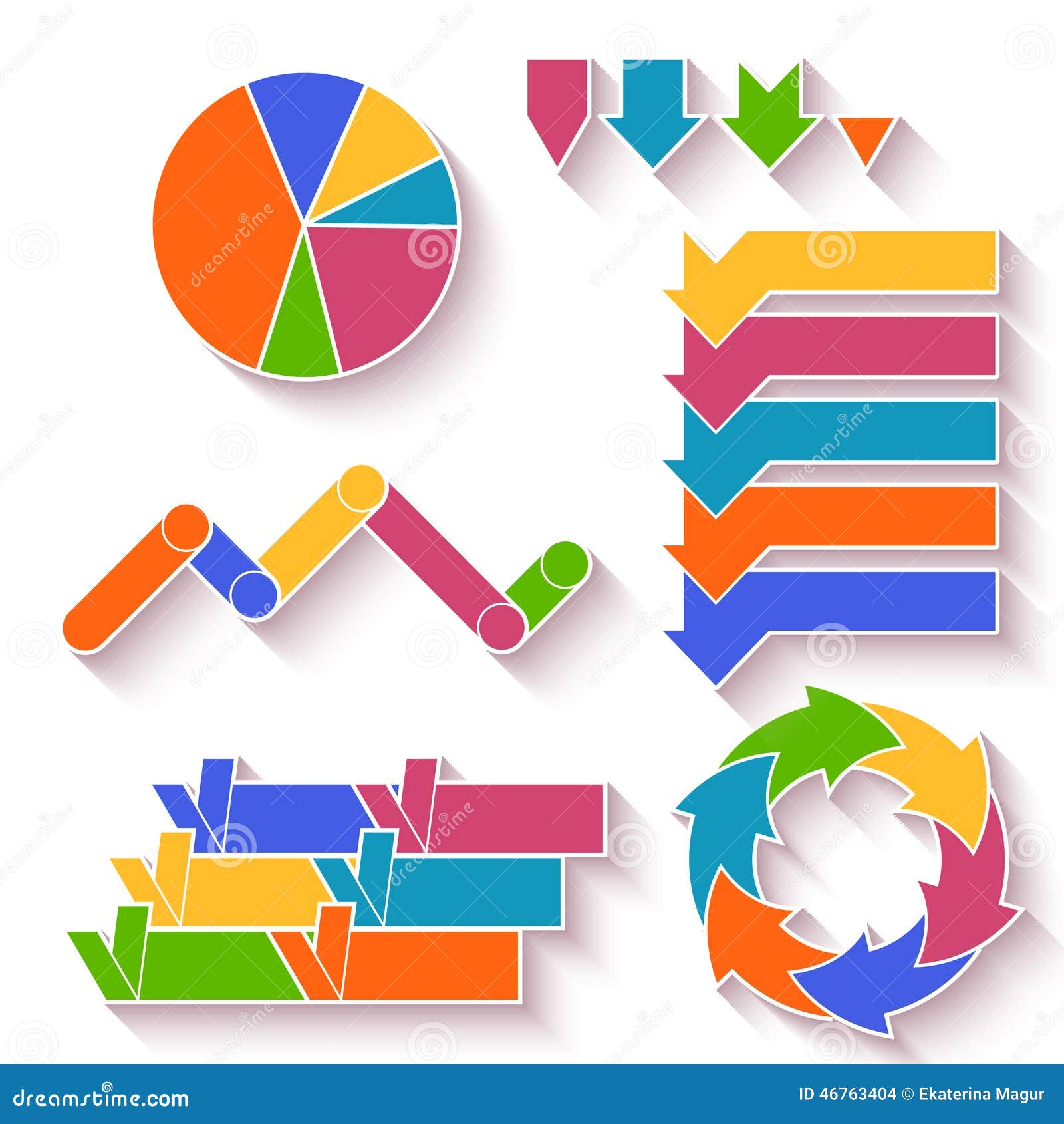 Vector Set Of Arrows And Diagram For Infographic | CartoonDealer.com ...