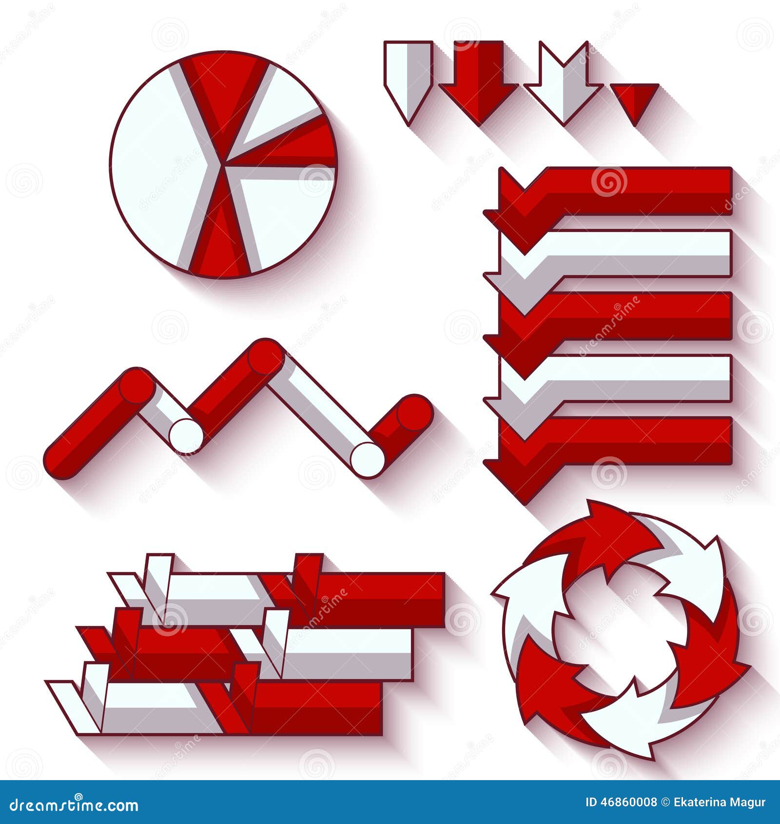 Vector Set of Arrows and Diagram for Infographic Stock Vector ...