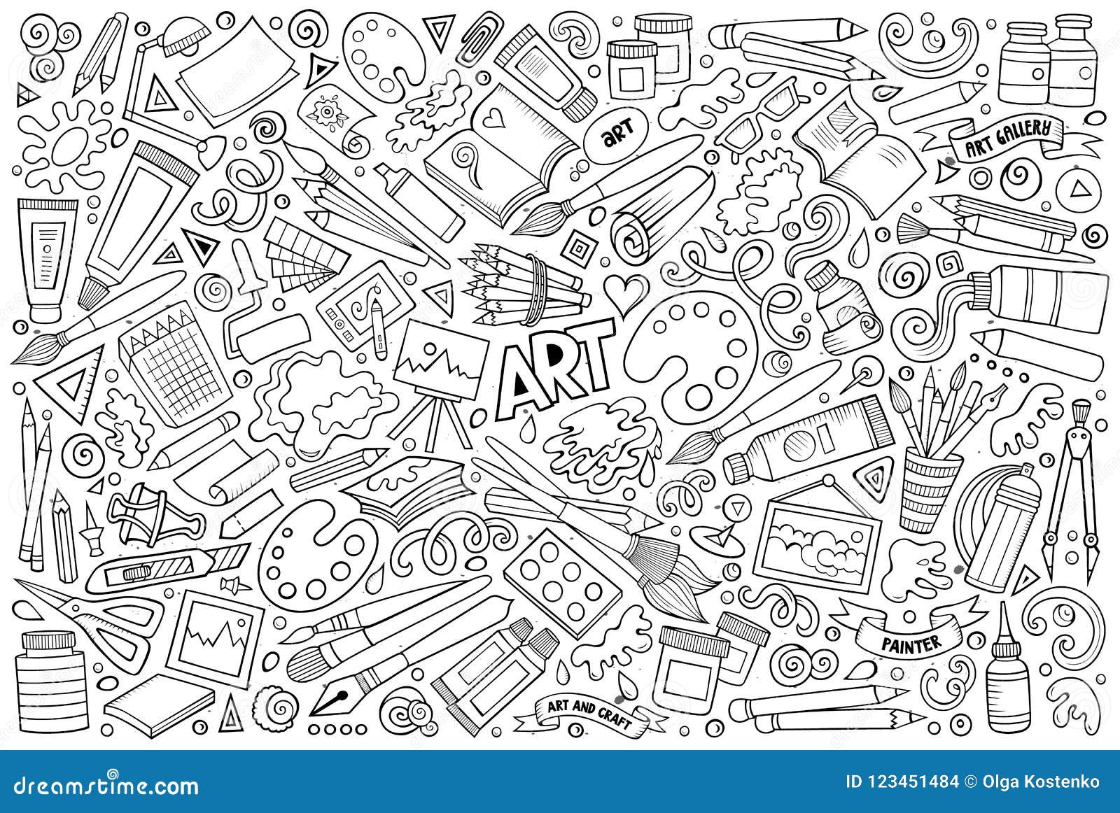 Vector Set of Art and Craft Objects and Symbols Stock Vector ...
