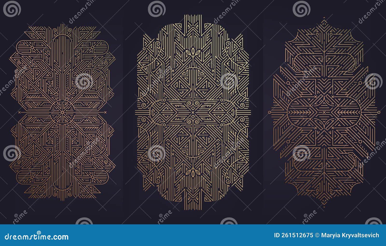 Vector Set Of Art Deco Design Elements Labels And Frames For Luxury Products Golden Linear