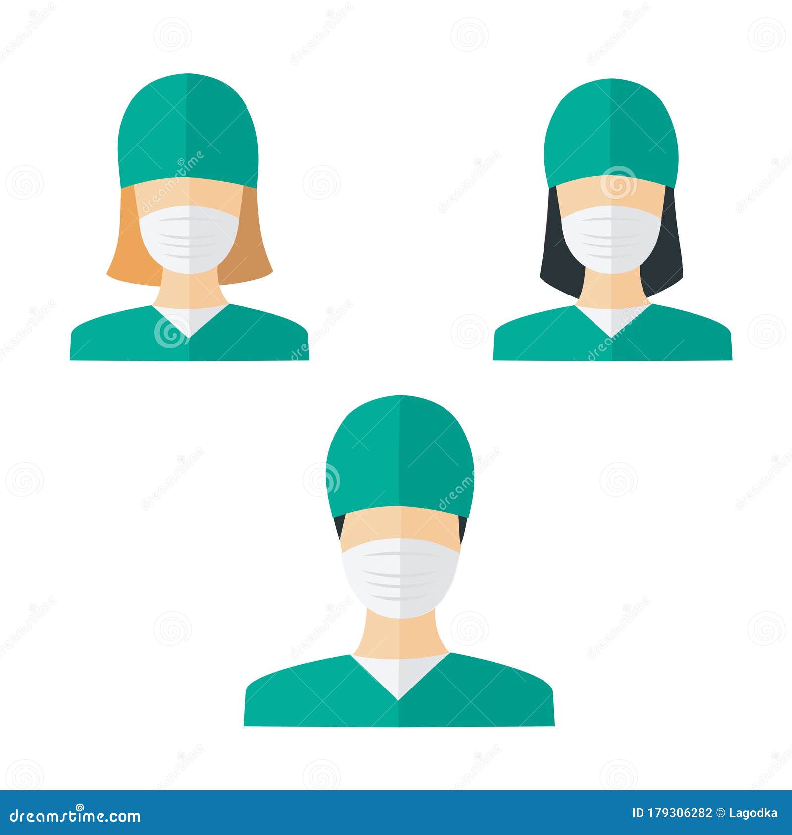 Set of avatars of doctors stock vector. Illustration of diversity ...