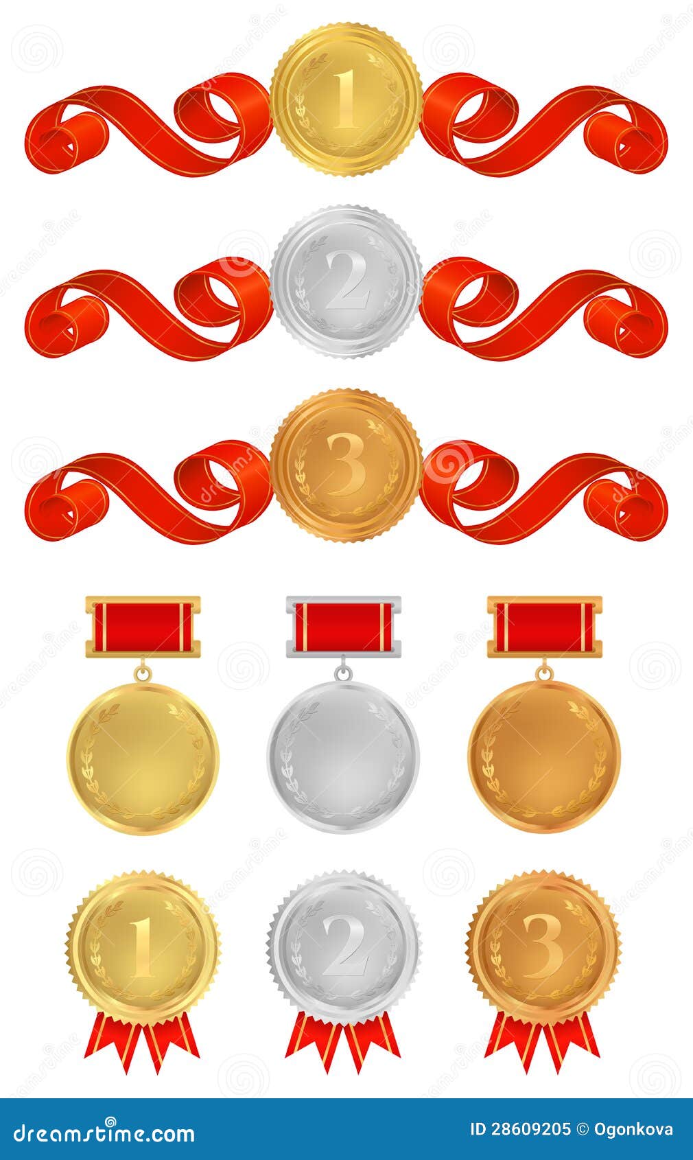 Vector set: Awards stock vector. Illustration of brown - 28609205