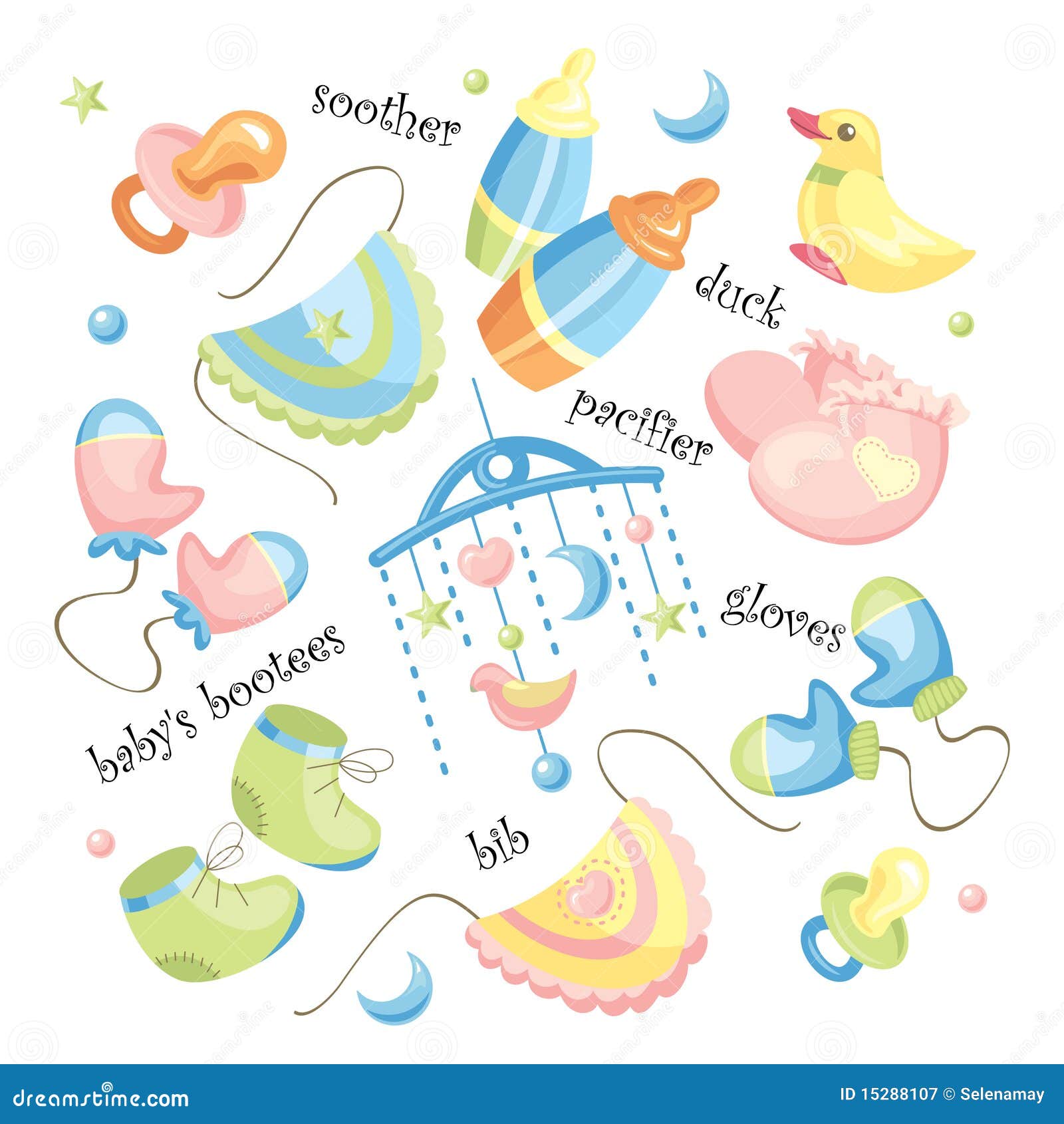 Vector Set of Baby Clothing Stock Vector - Illustration of shape ...