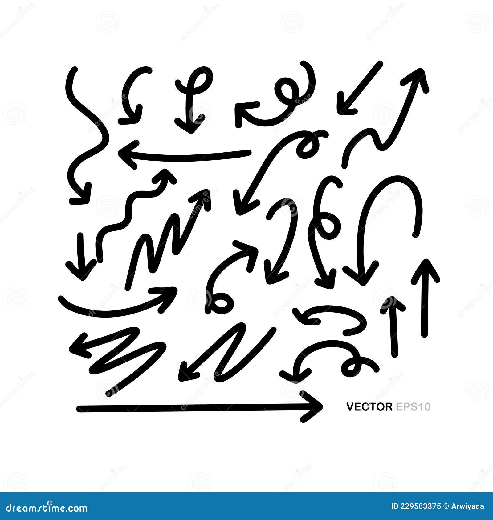 Vector Set of an Background with Arrows Line Drawing Stock Vector ...