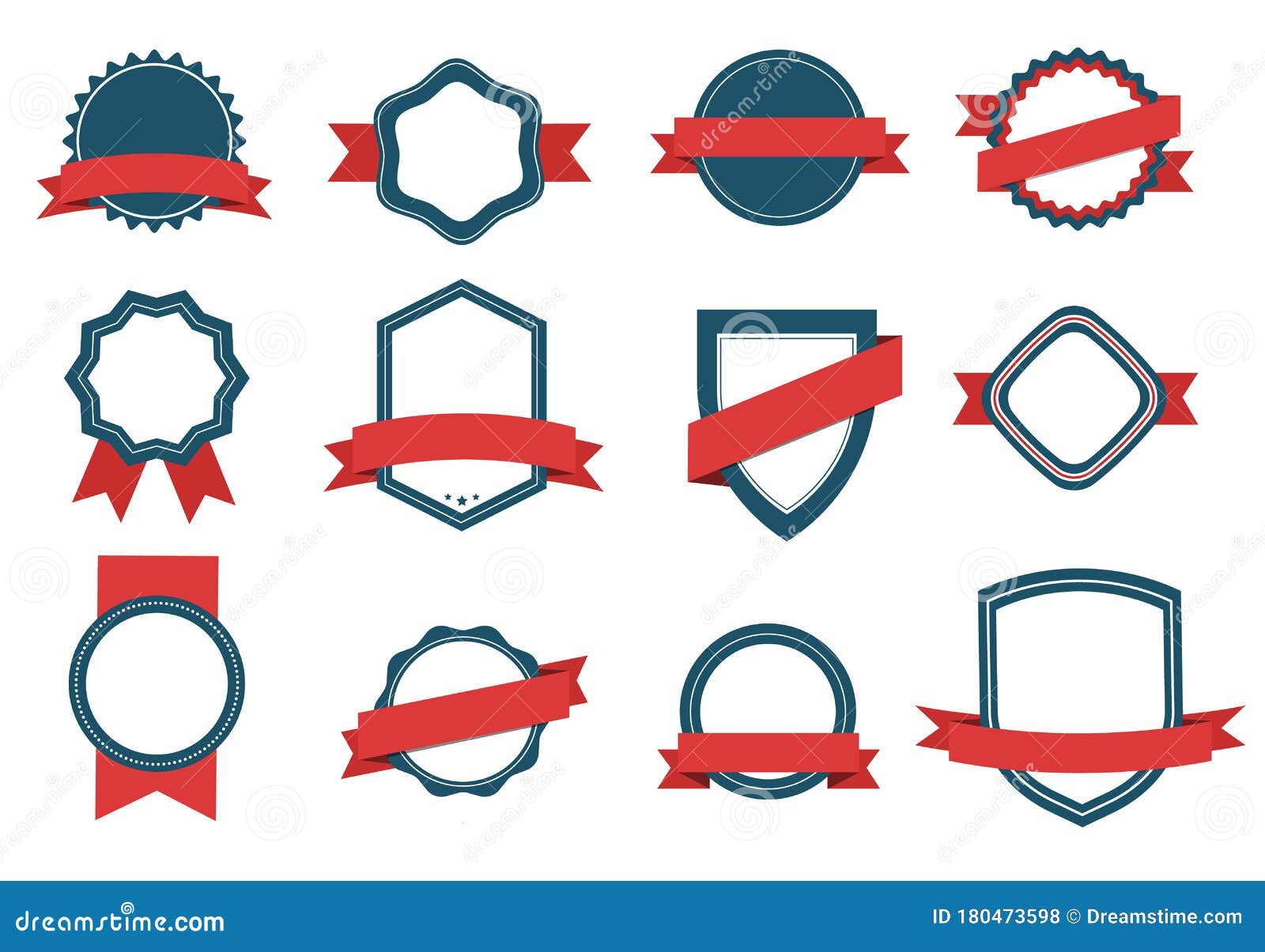 Vector Set Badge, Ribbons and Labels. Design Elements Stock ...