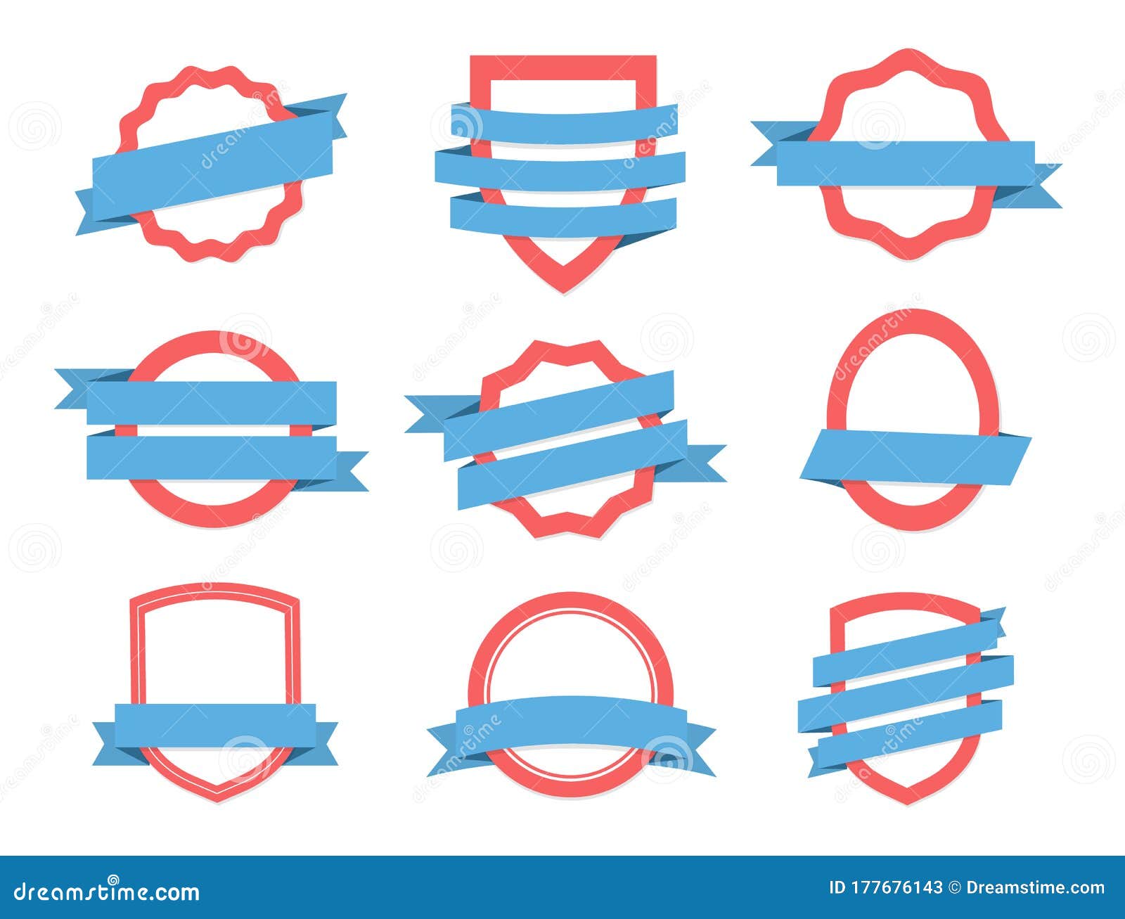 Vector Set Badge, Ribbons and Labels. Design Elements Stock Vector ...