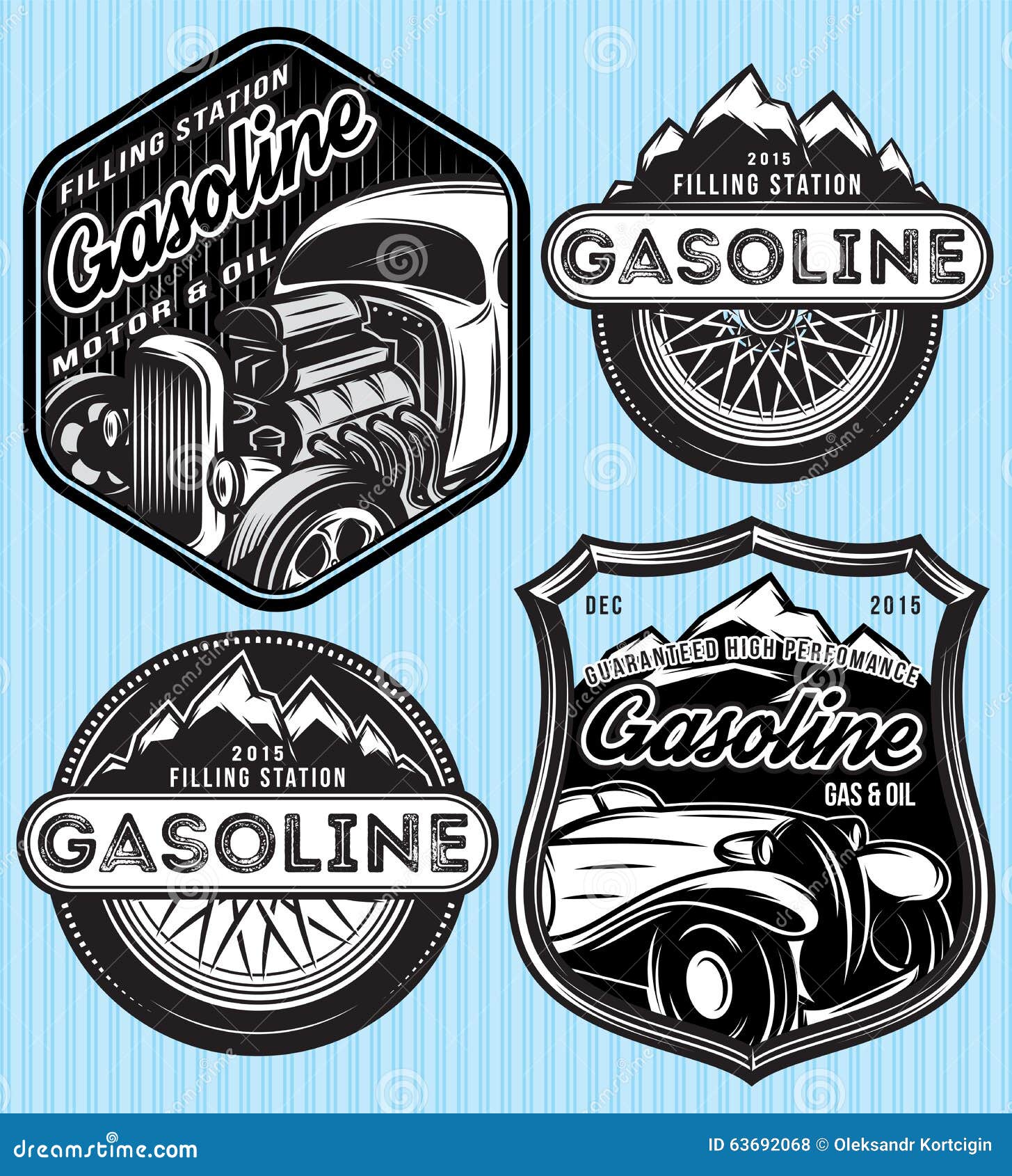 Vector Set of Badges for Advertising Gasoline Stock Vector ...