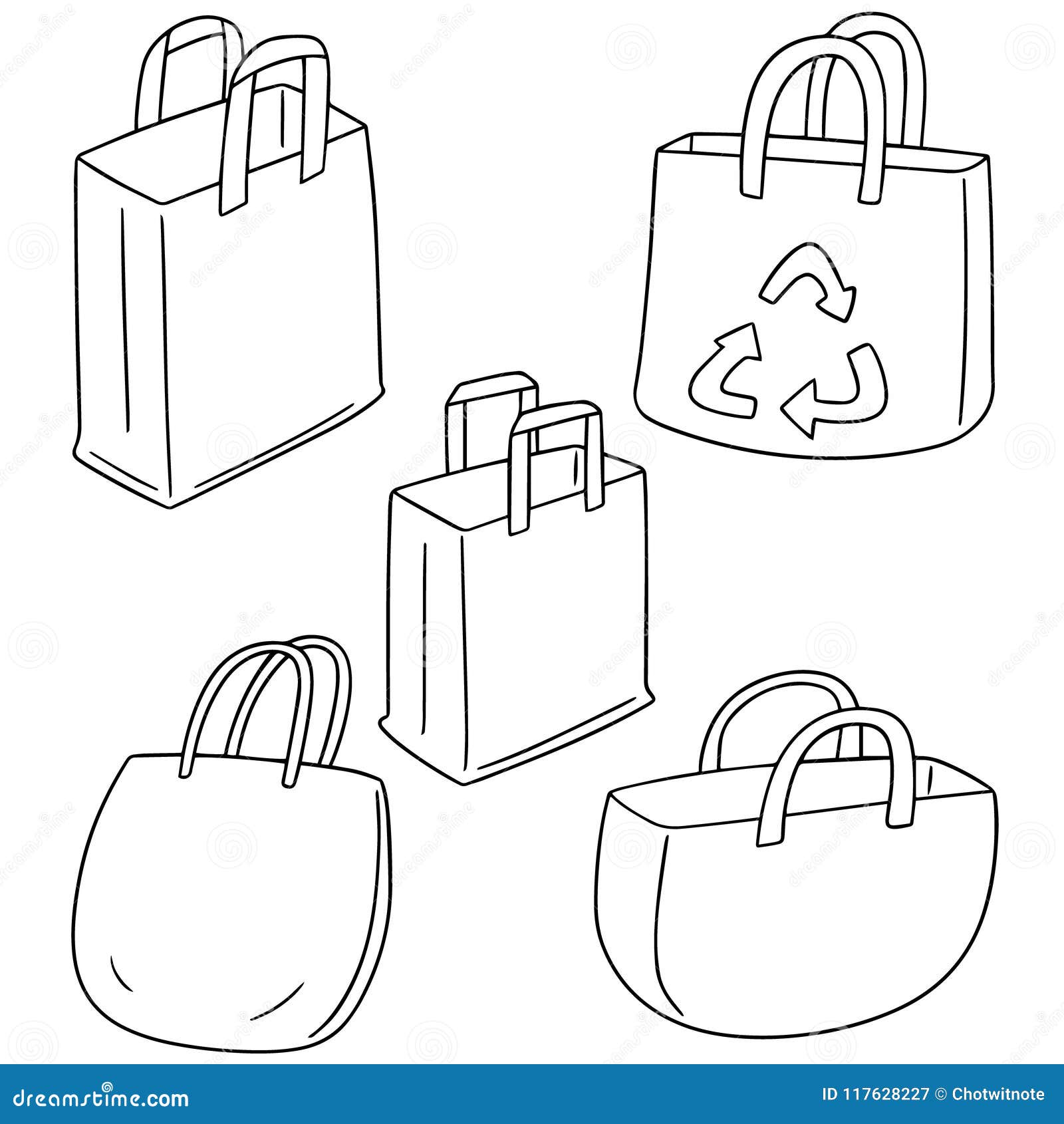 Vector set of bag stock vector. Illustration of ecological - 117628227
