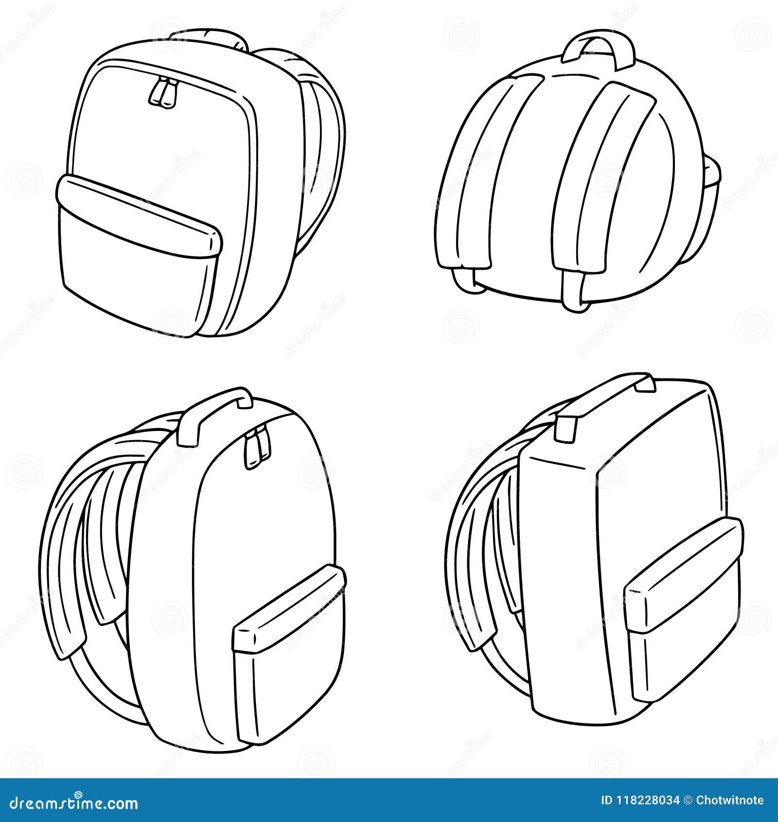 Vector set of bag stock vector. Illustration of holiday - 118228034