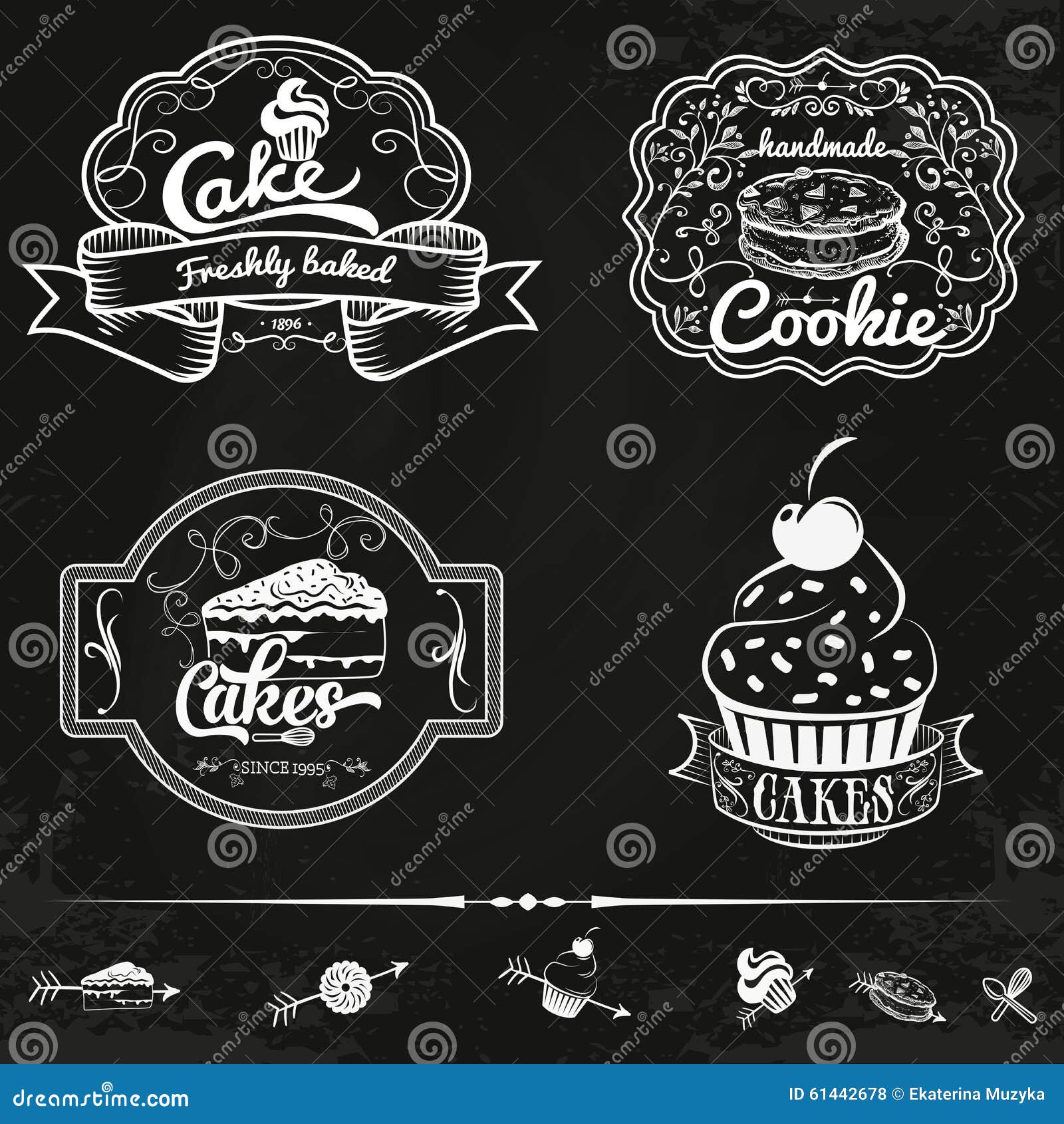 Vector Set of Bakery and Cakes Labels, Design Stock Vector ...