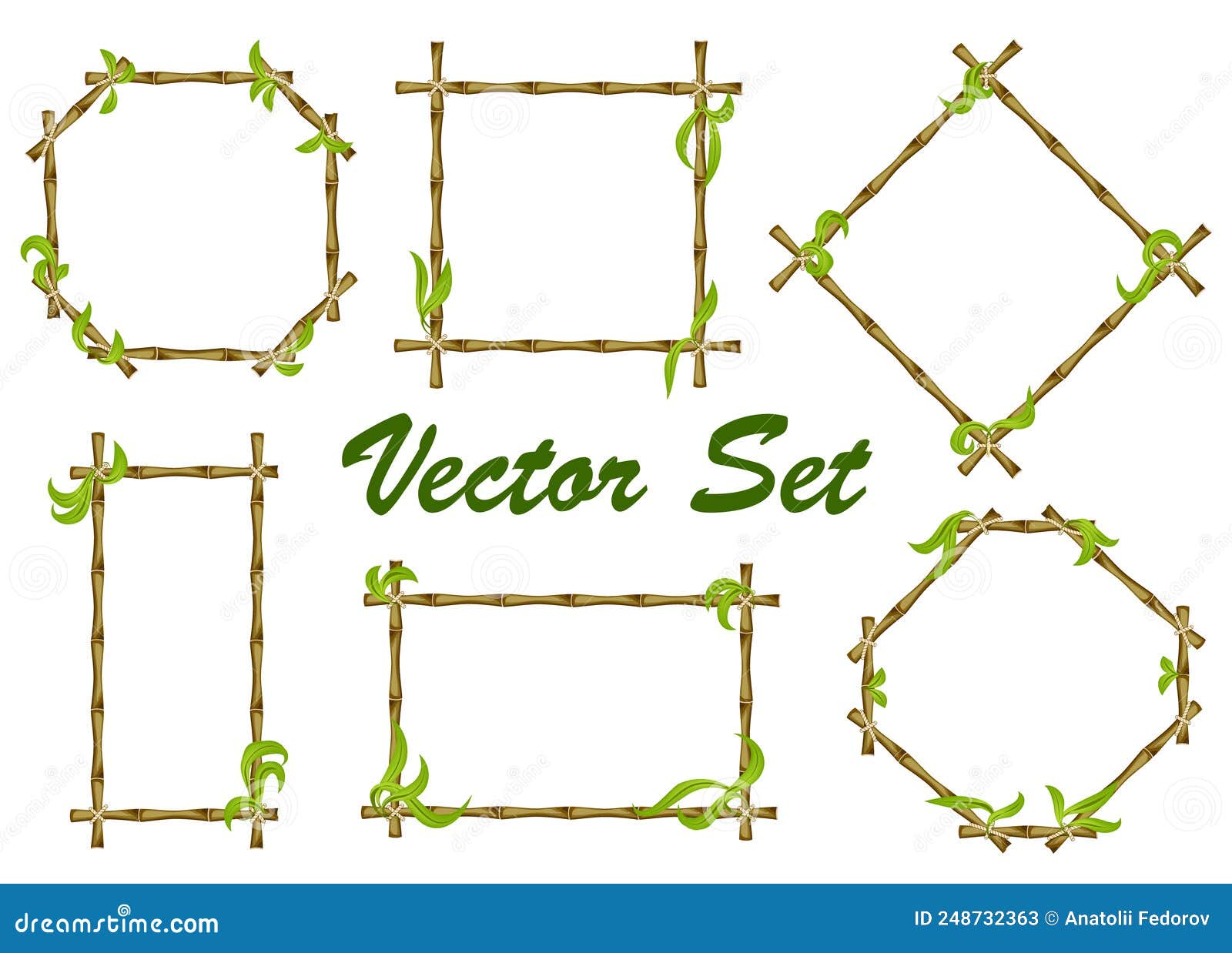 Vector Set of Bamboo Frames. Stock Vector - Illustration of banner ...