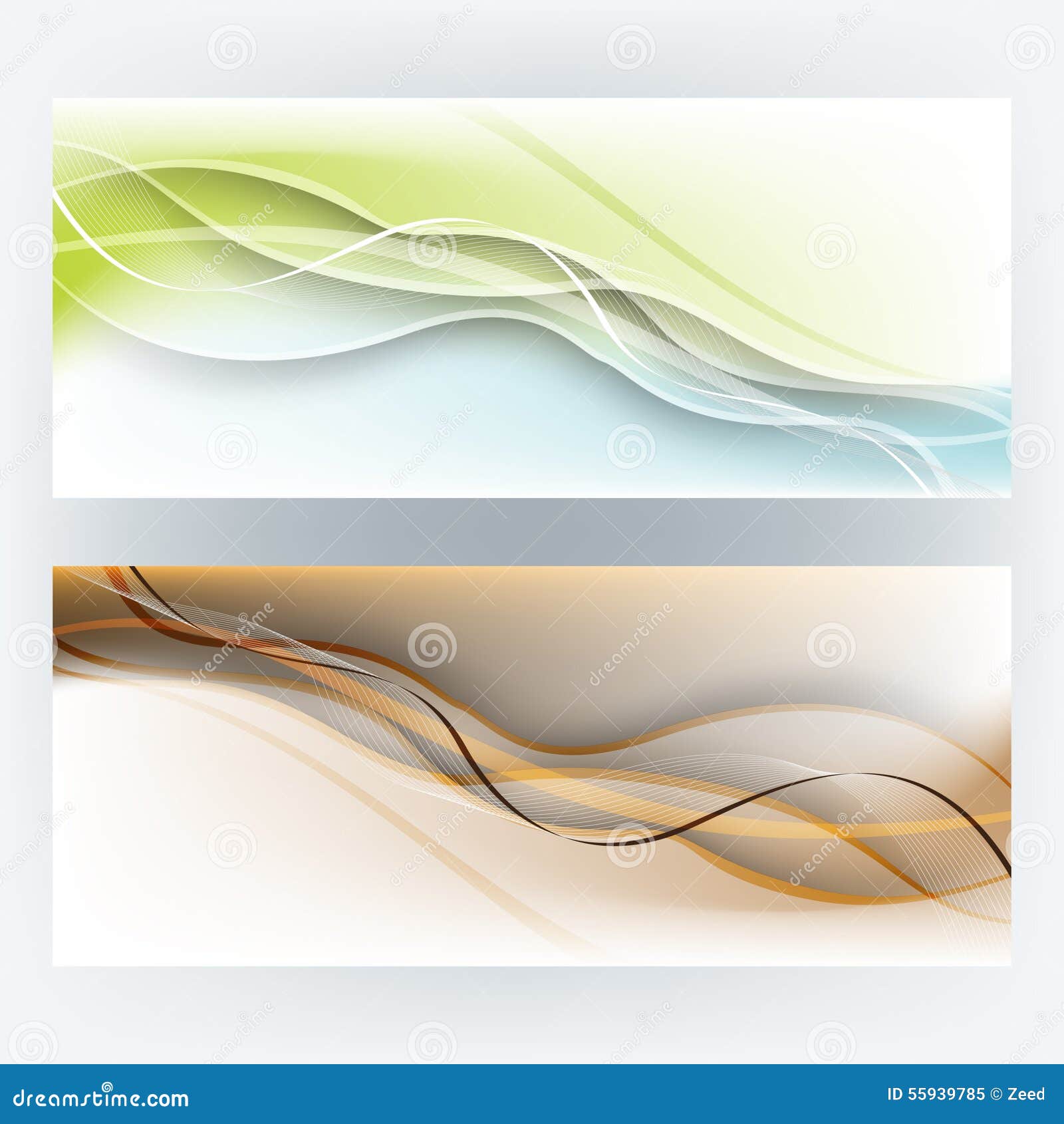 Vector Set of Banner Wave Elements Background Stock Vector ...