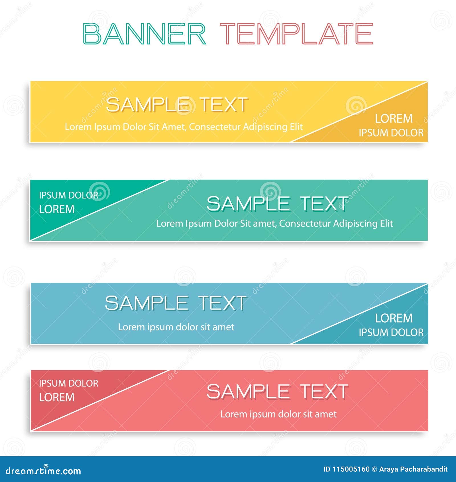 Vector Set of Banner Web Layout Templates Stock Vector - Illustration ...