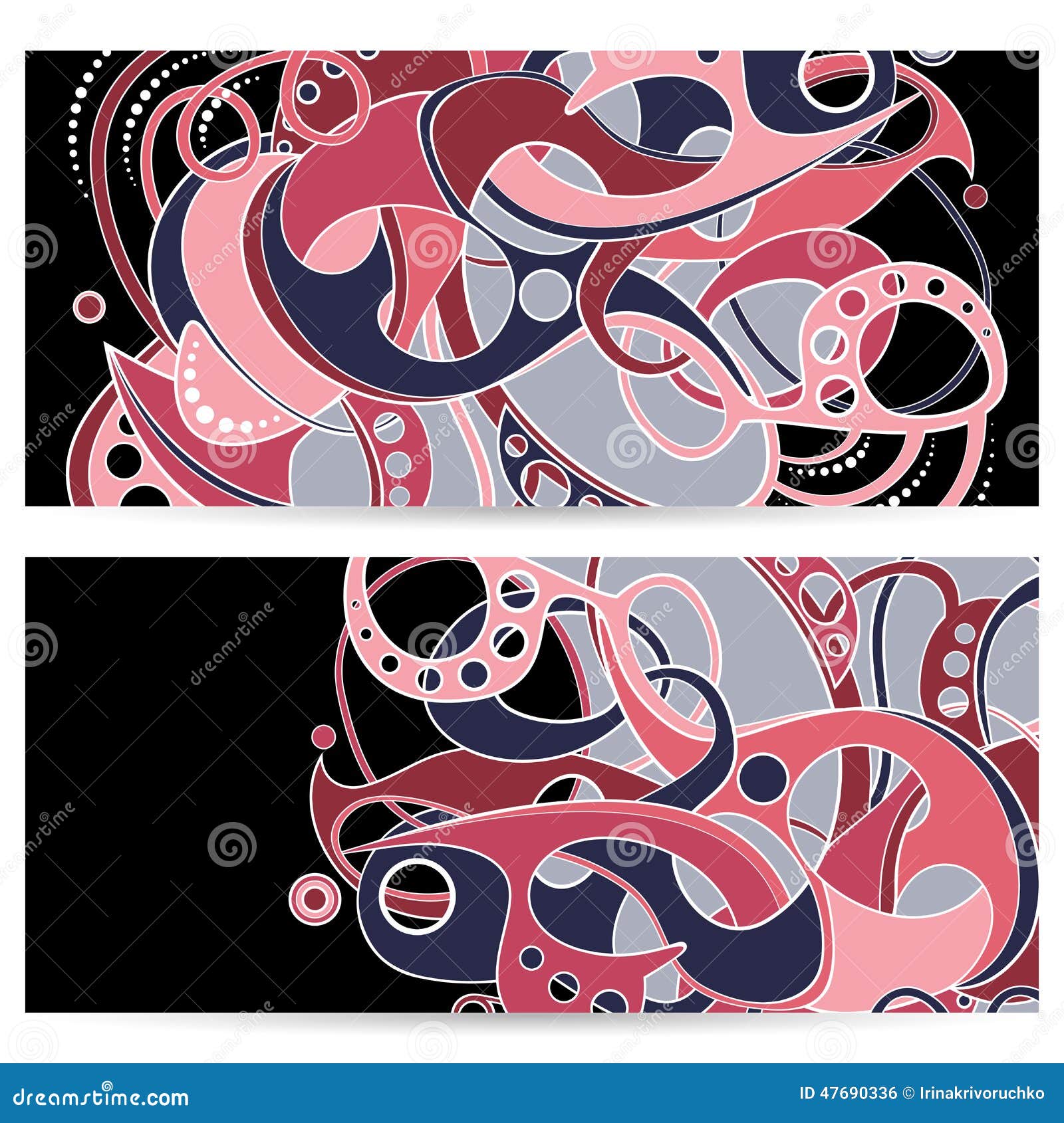 Vector Set of Banners with Abstract Element Stock Vector - Illustration ...