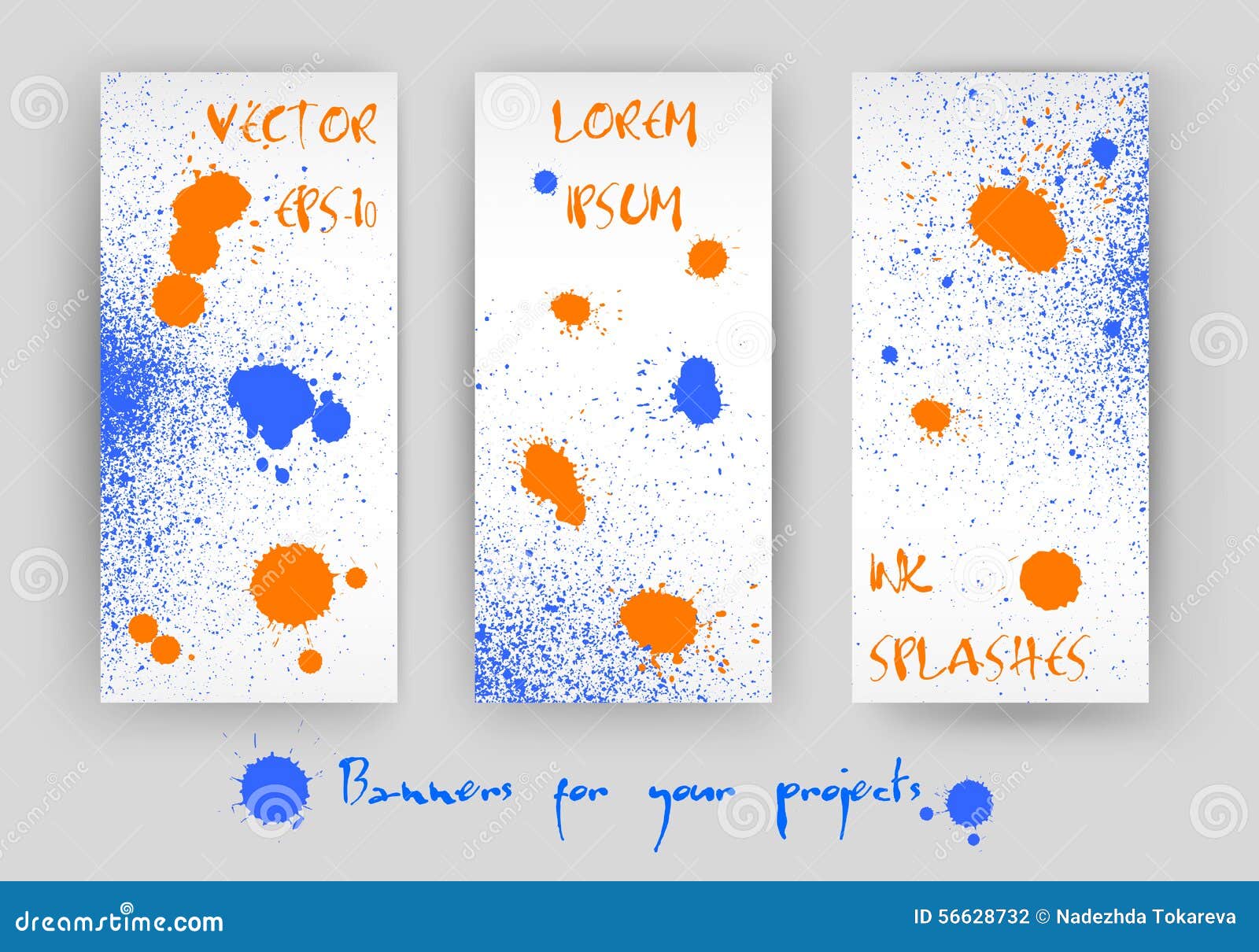 Vector Set of Banners with Colorful Splashes Stock Vector ...