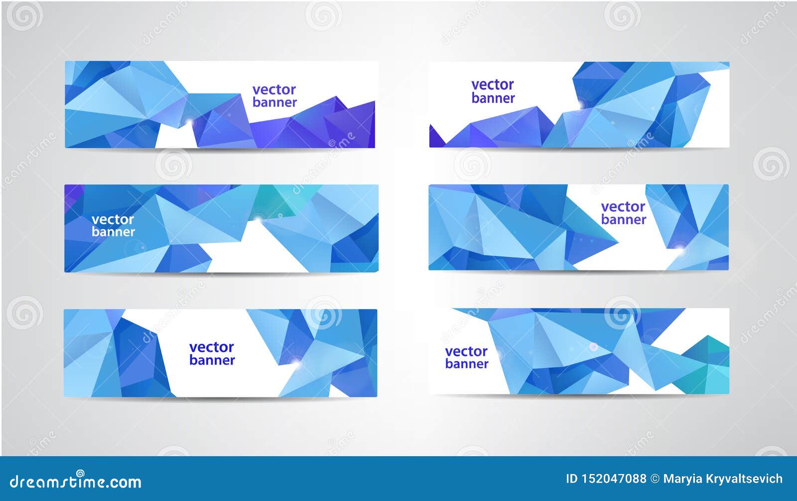Vector Set of Banners with Polygonal Geometric Background, Facet, Low ...