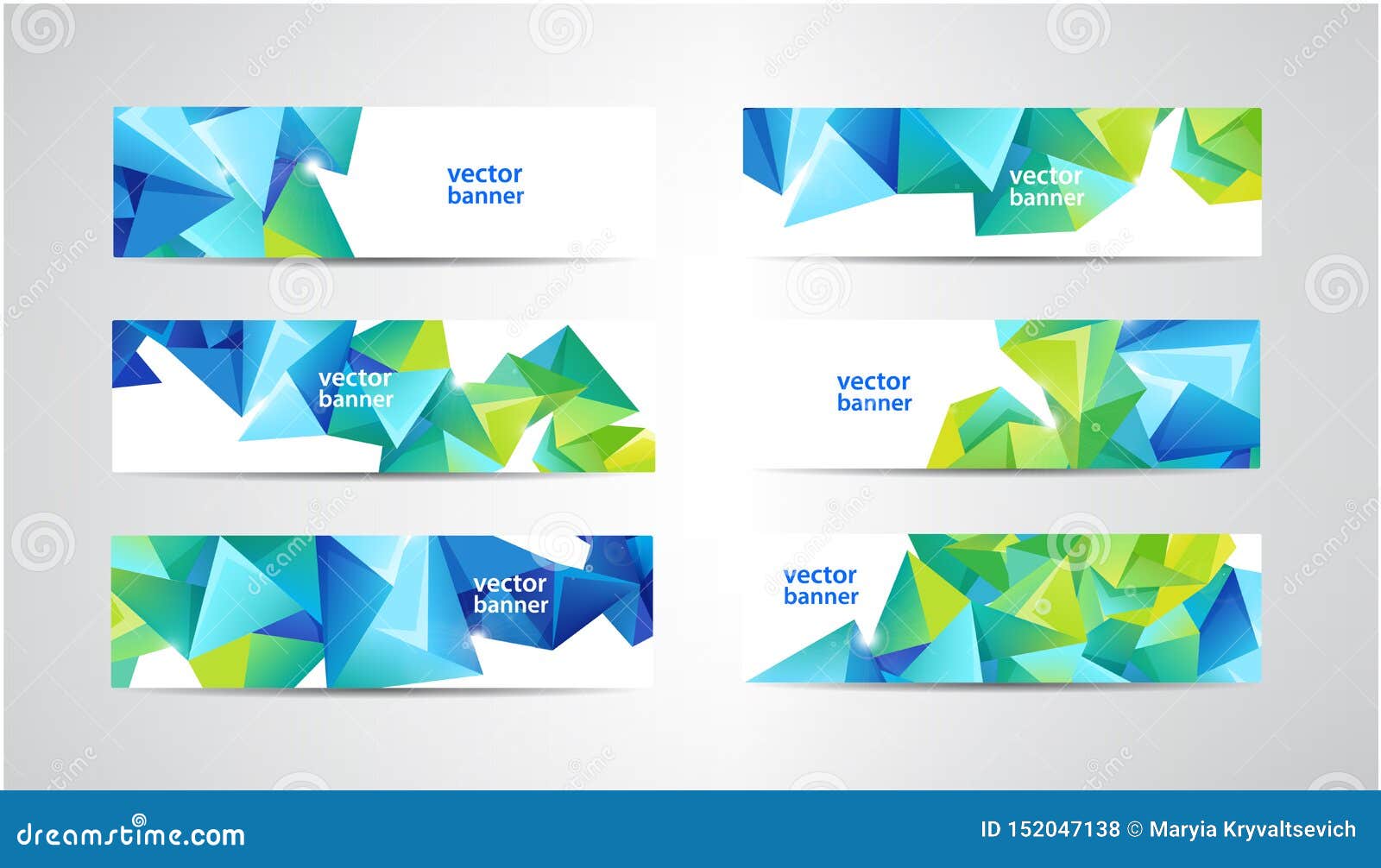 Vector Set of Banners with Polygonal Geometric Background, Facet, Low ...