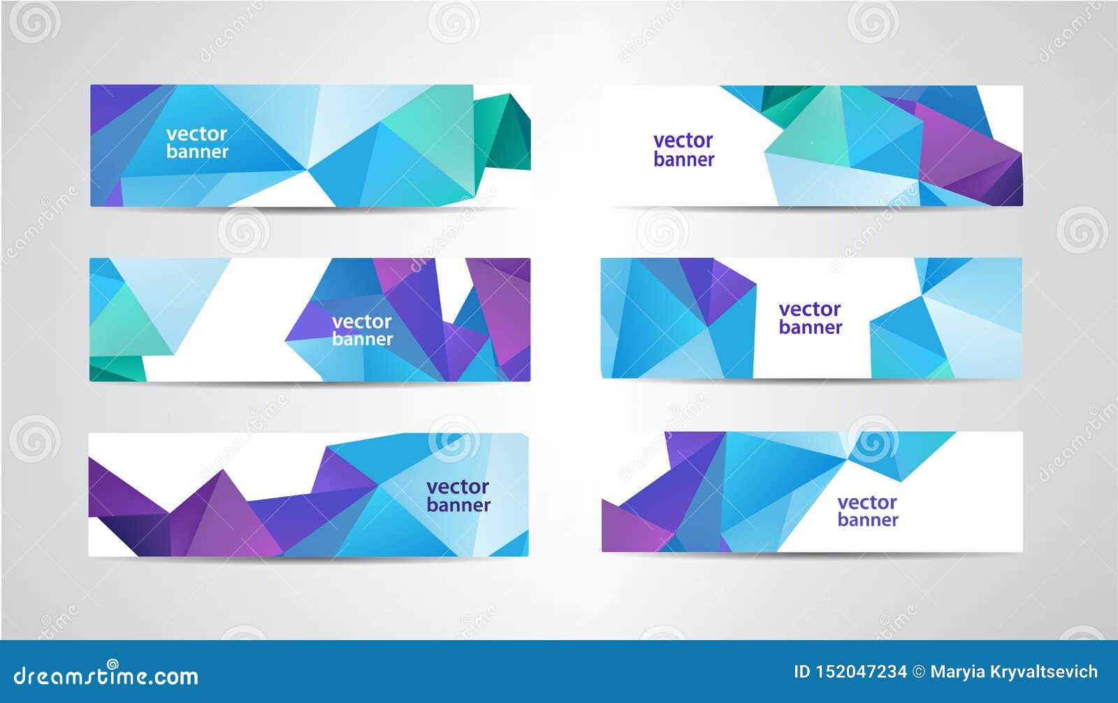 Vector Set of Banners with Polygonal Geometric Background, Facet, Low ...
