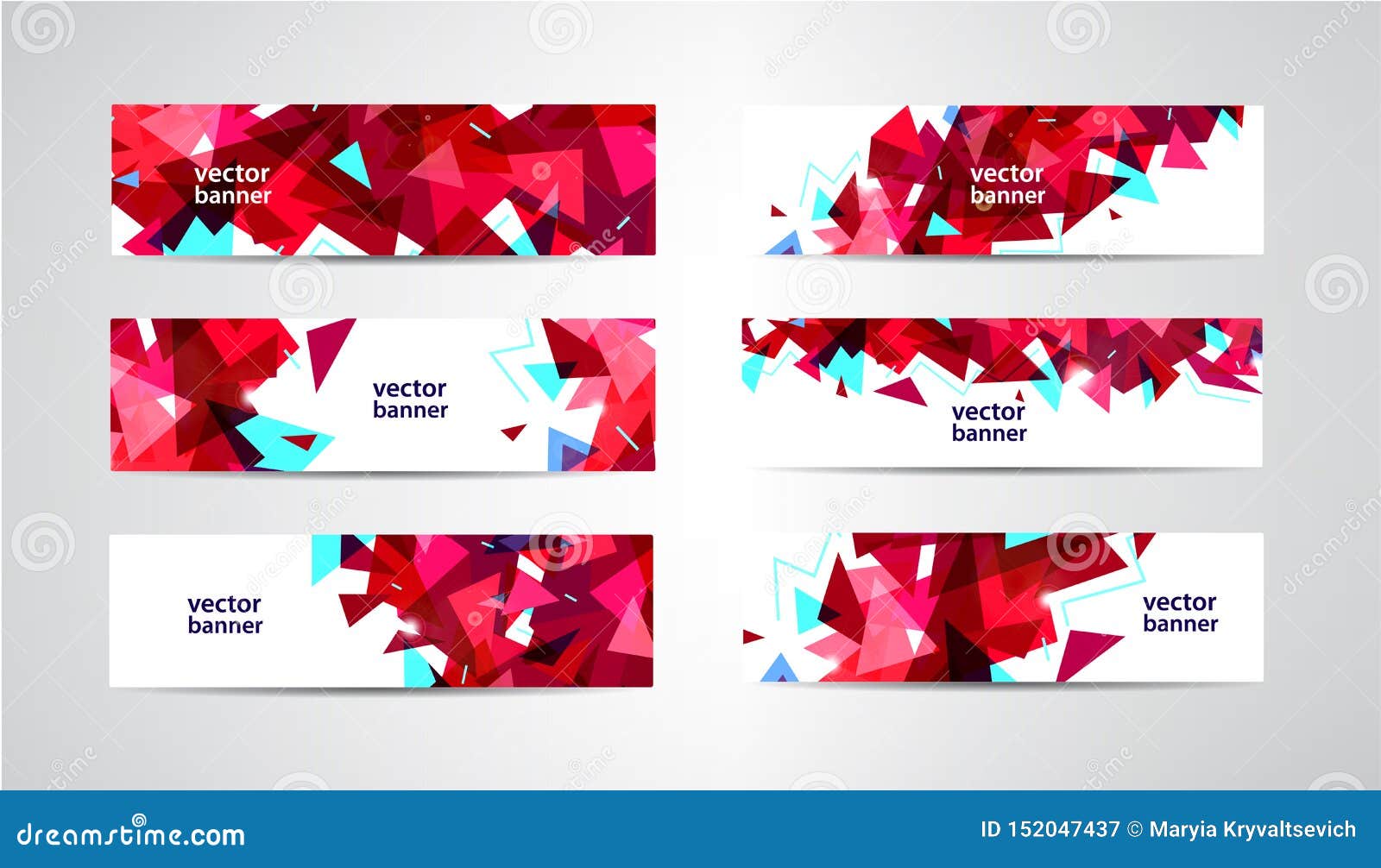 Vector Set of Banners with Polygonal Geometric Background, Facet, Low ...