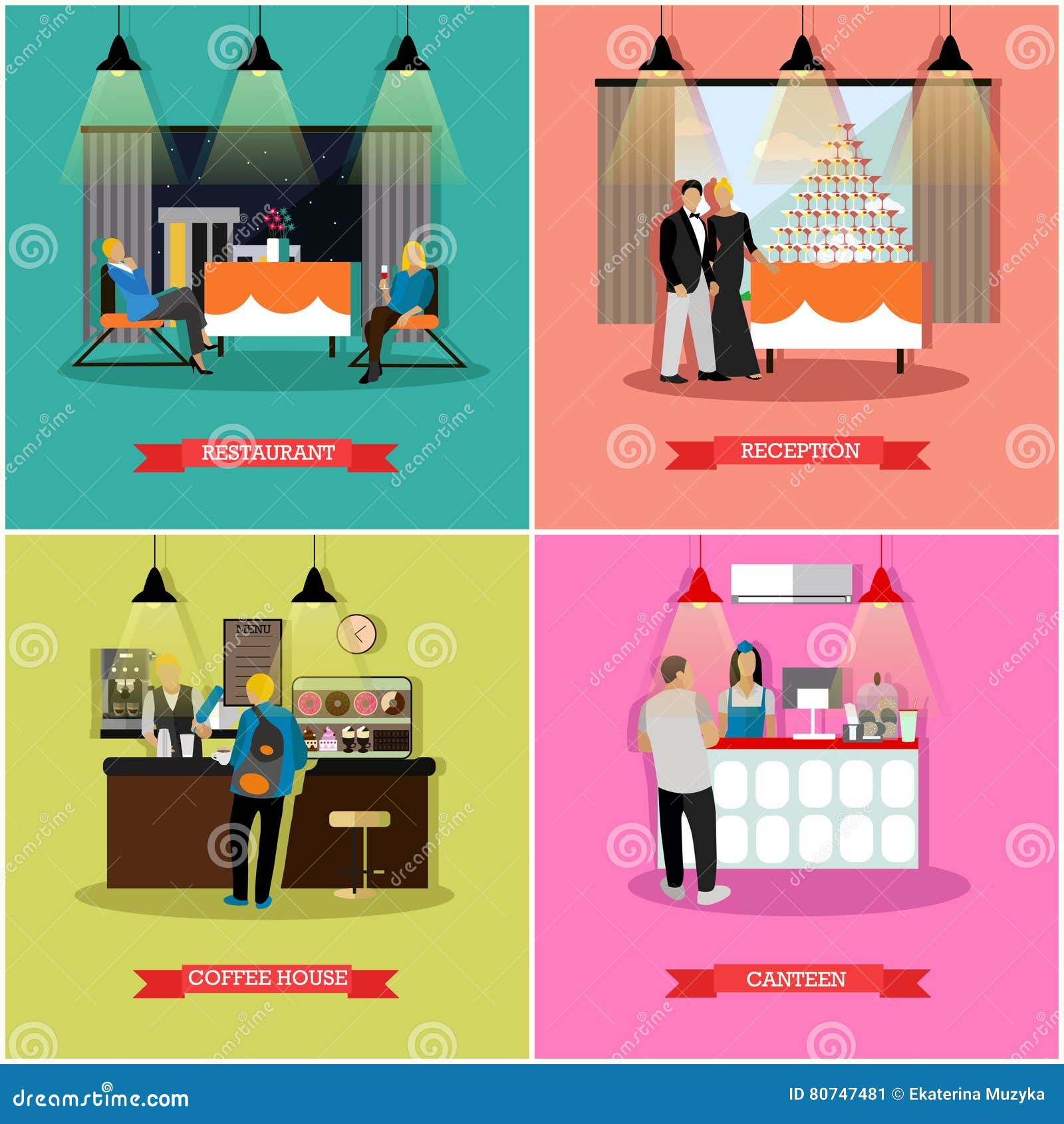 People At Reception, Funny Vector Cartoon | CartoonDealer.com #111104031