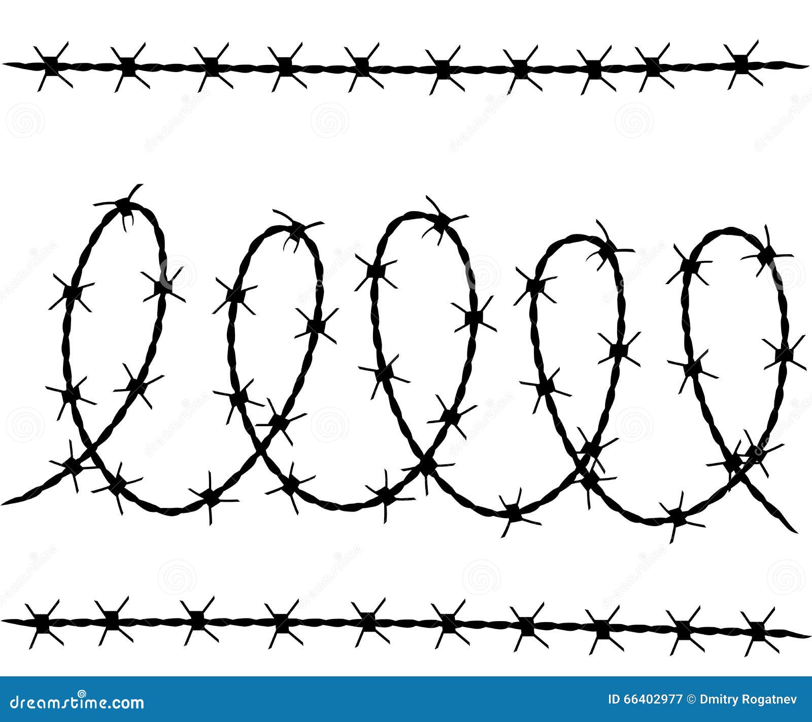 Vector Set of Barbed Wire Silhouettes Stock Vector - Illustration of ...