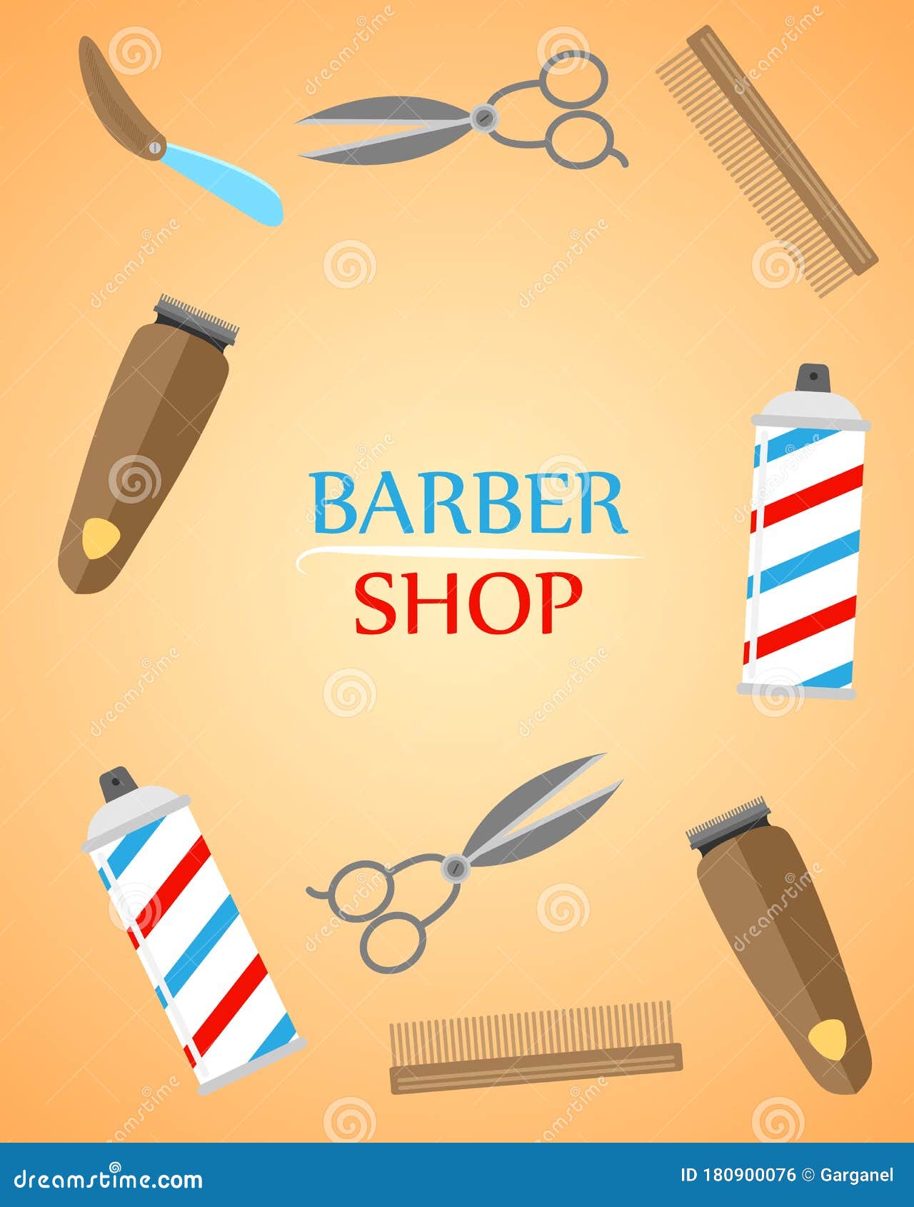 Vector Set of Barber Shop Tools Label, Header Illustration Stock ...