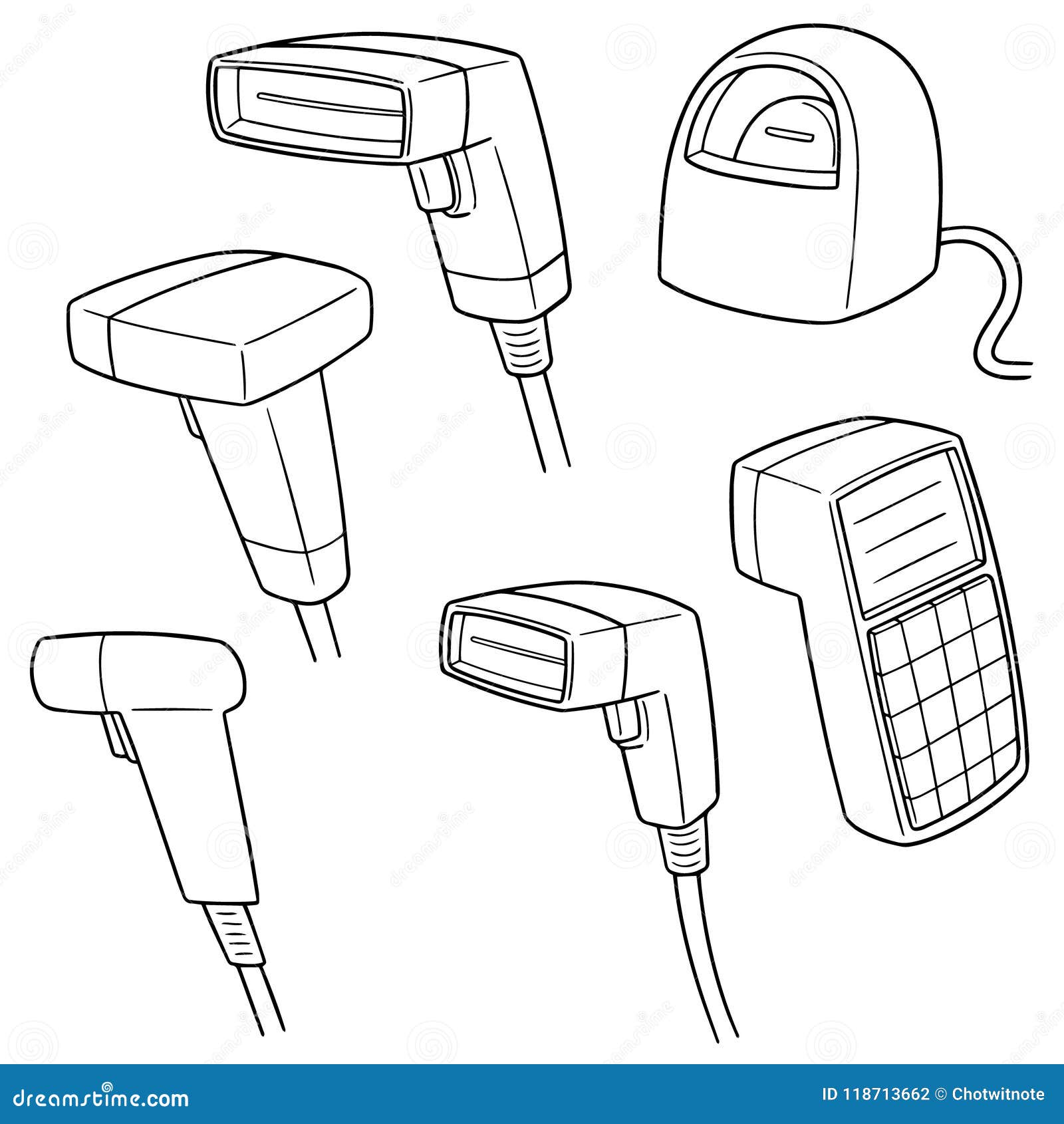 Vector Set of Barcode Reader Stock Vector - Illustration of clipart ...