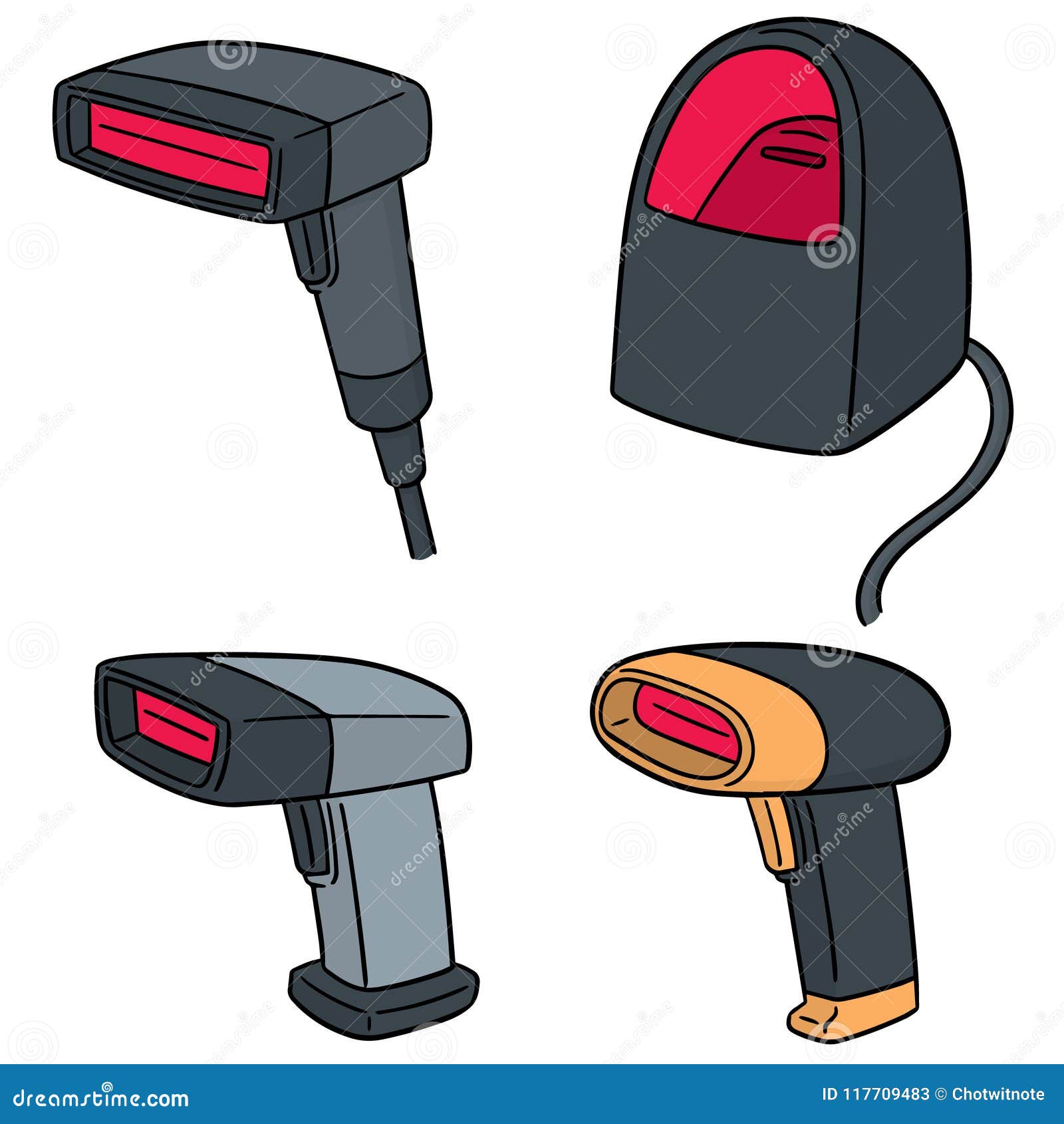 Vector Set of Barcode Reader Stock Vector - Illustration of retail ...