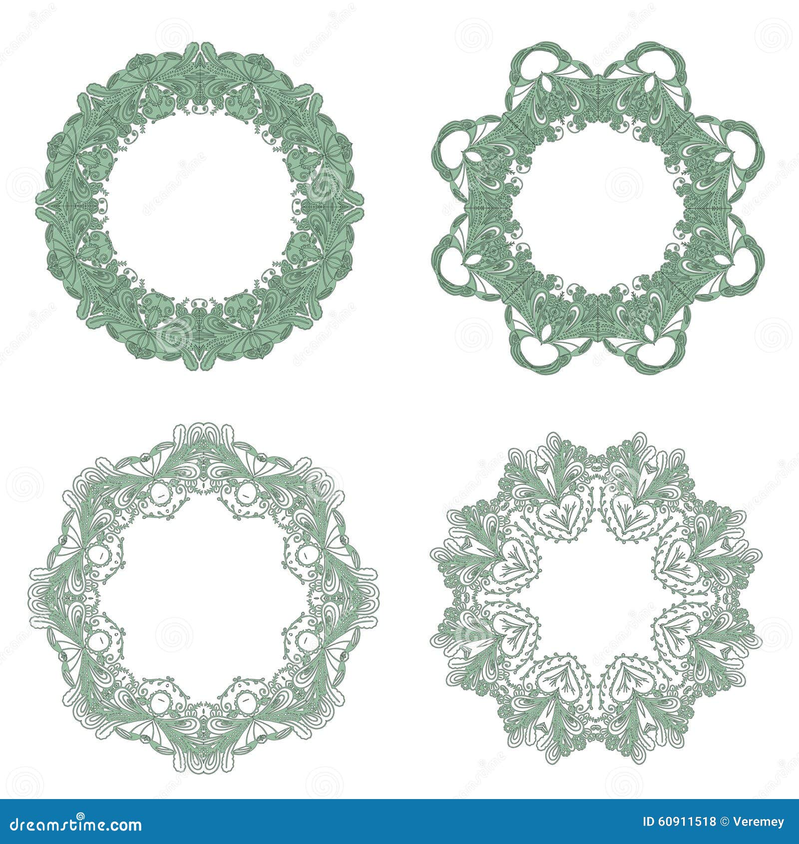 Vector Set of Baroque Lace Frame Stock Vector - Illustration of line ...
