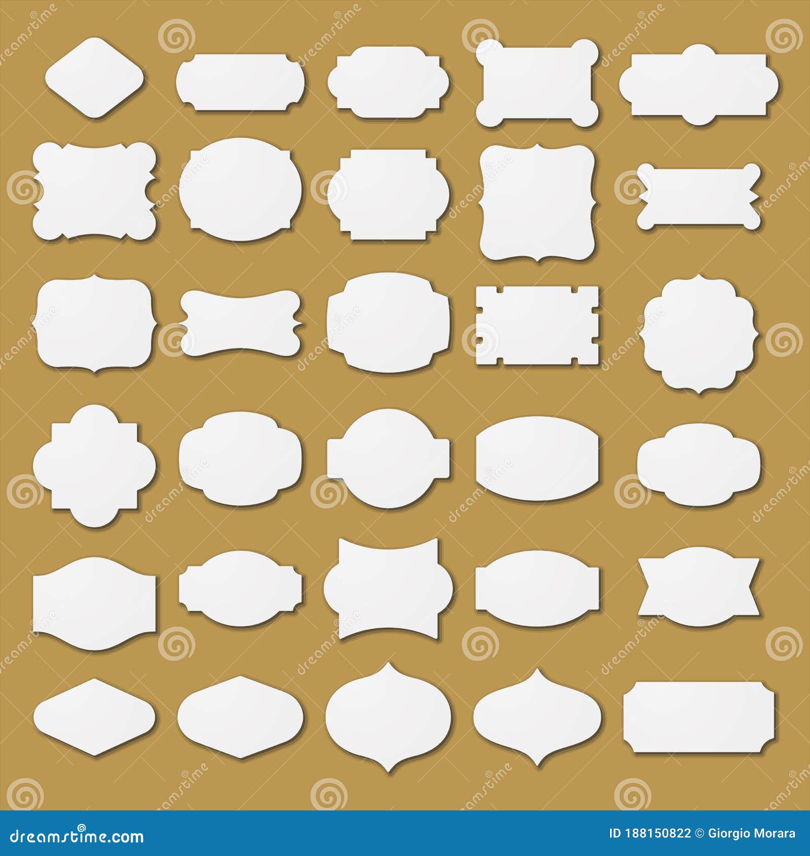 Vector Set of Basic Labels Framed Shapes Stock Vector - Illustration of ...